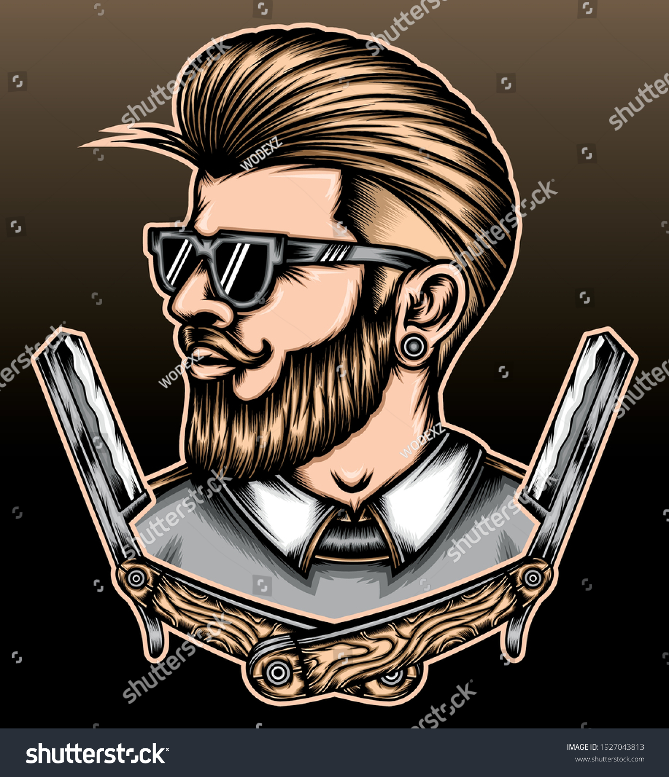 Barber Man Hairstyle Vector Premium Vector Stock Vector (Royalty Free ...