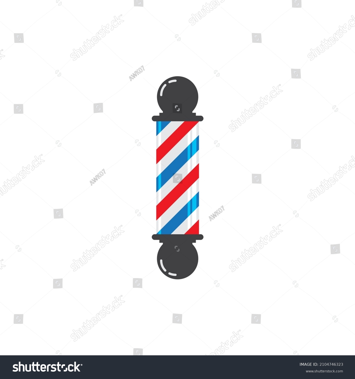 Barber Pole Logo Ilustration Vector Template Stock Vector (Royalty Free ...