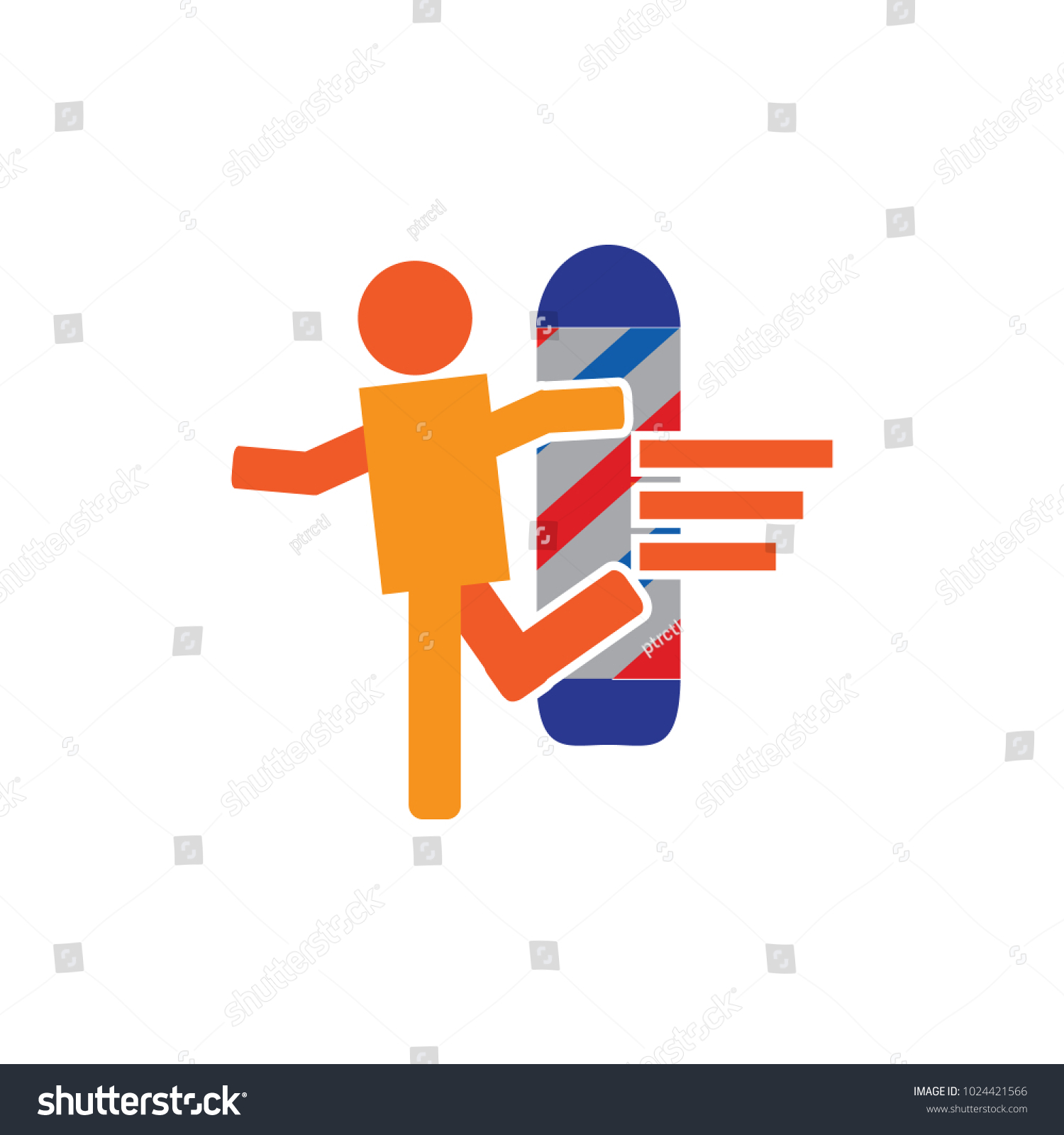 Barber Run Logo Icon Design Stock Vector (Royalty Free) 1024421566 ...
