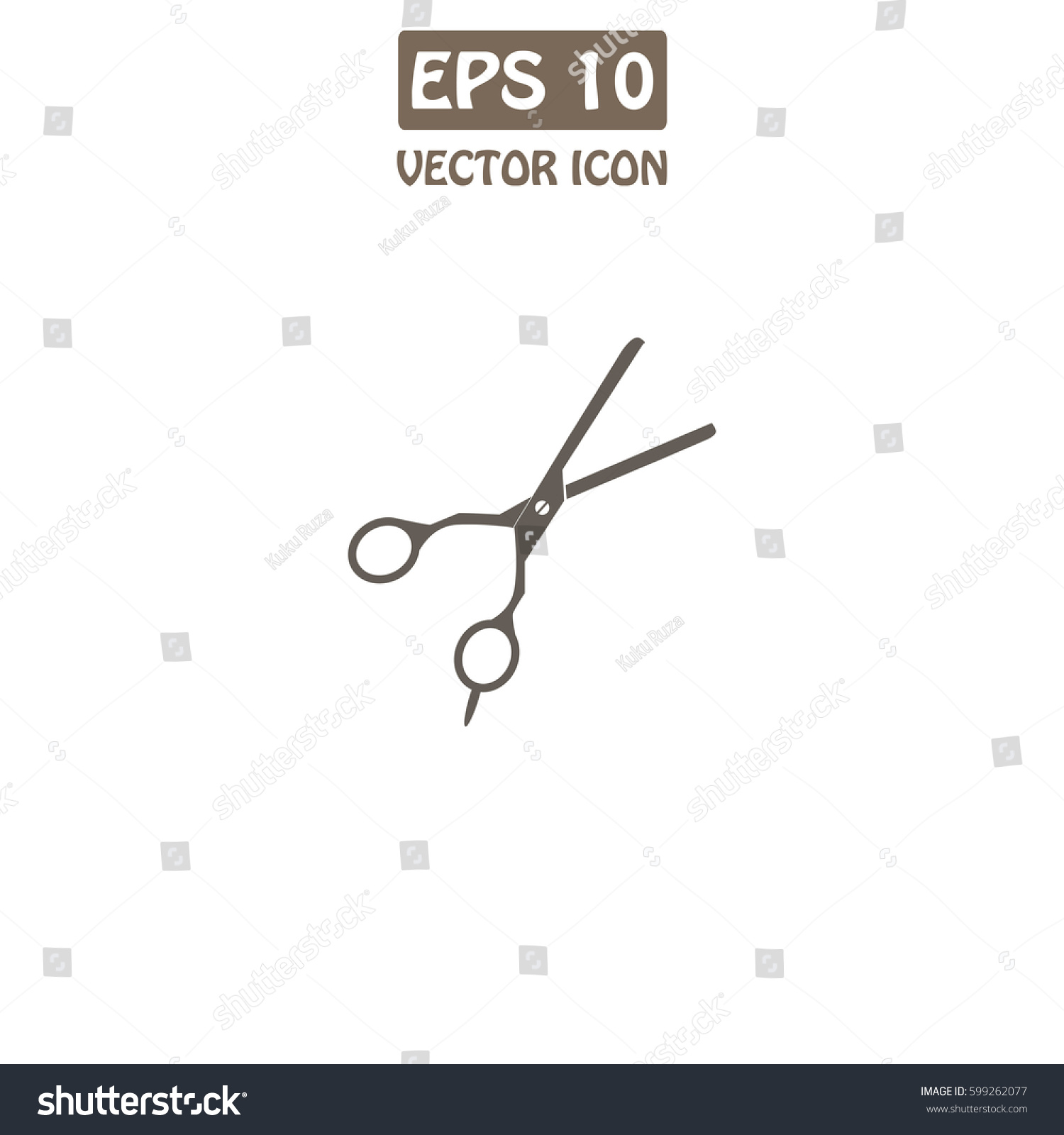 Barbers Shears Scissors Vector Icon Stock Vector (Royalty Free ...