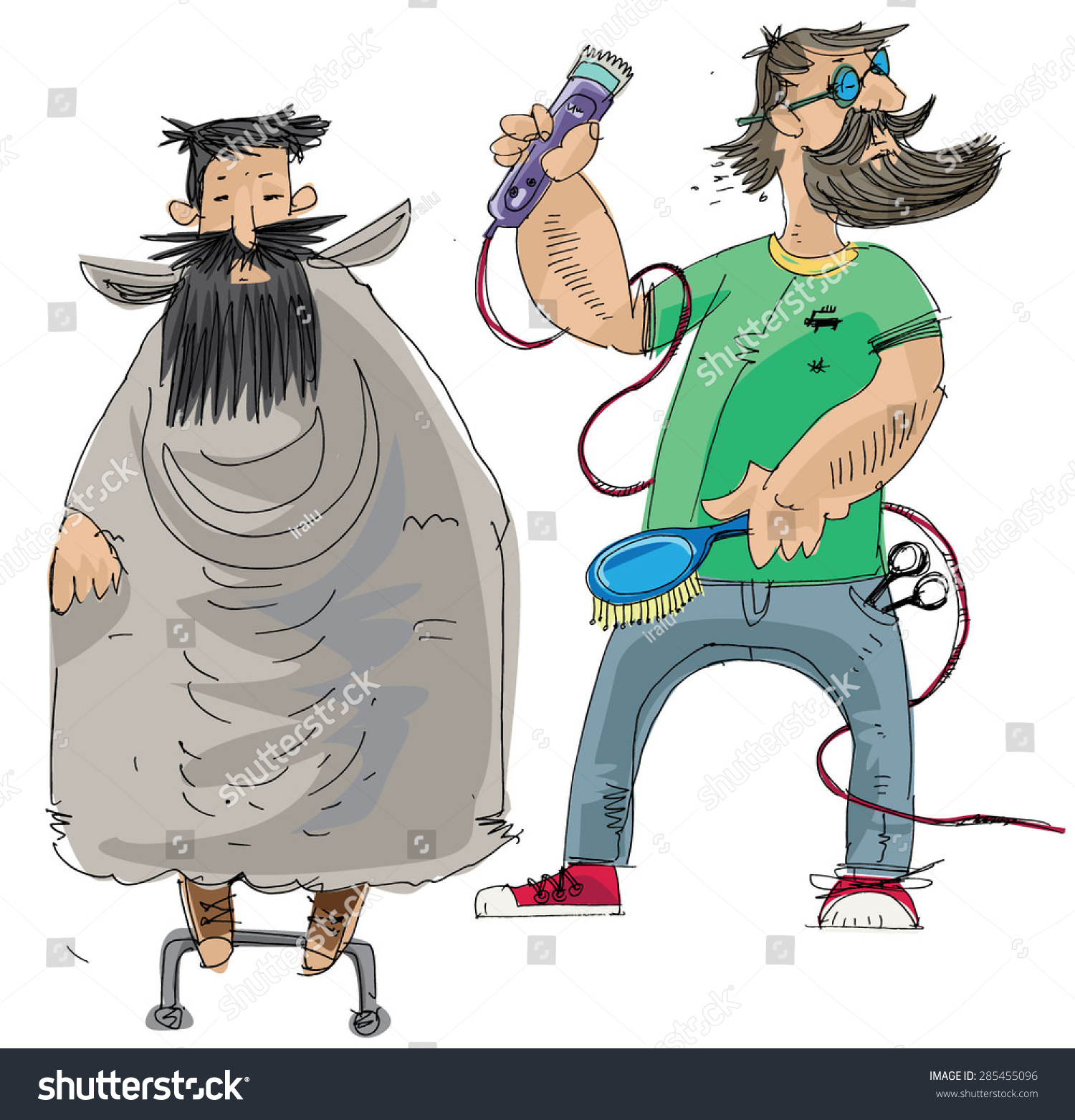 Barber Shop - Cartoon Stock Vector Illustration 285455096 : Shutterstock