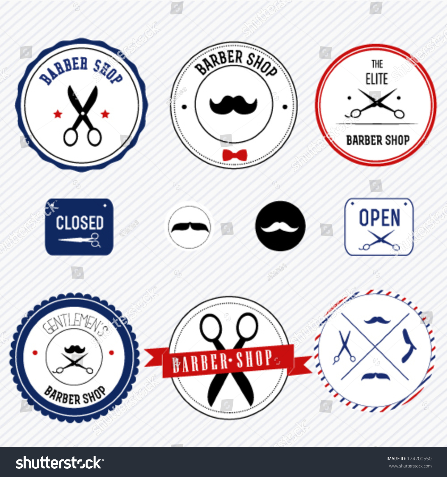 Barber Shop Set Stock Vector (Royalty Free) 124200550