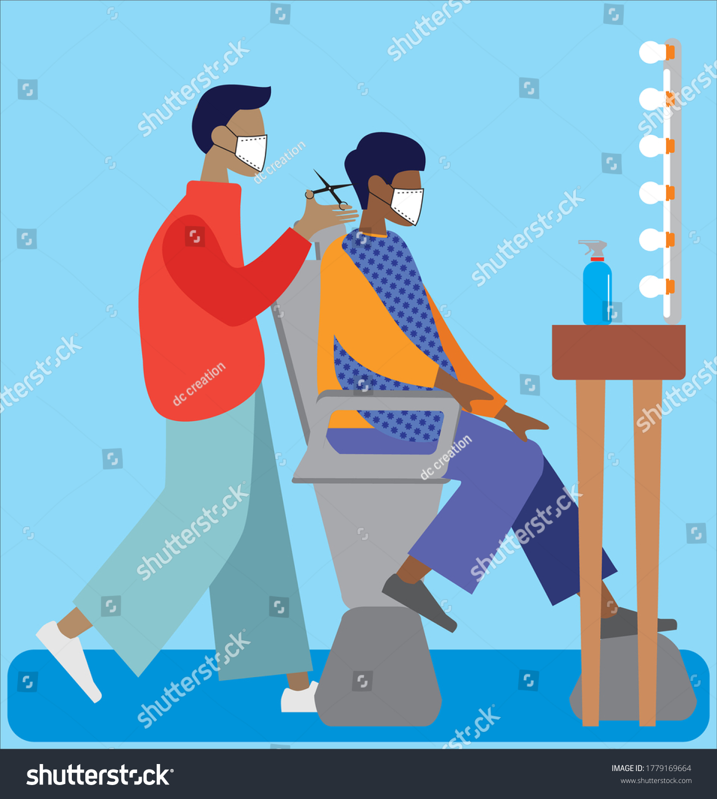 Barber Shops Salons Maintaining Safety Protocols Stock Vector (Royalty ...