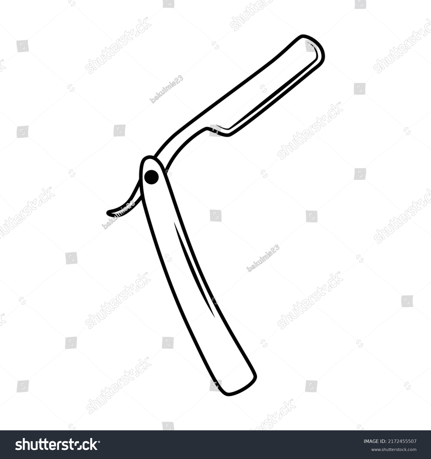 Barber Straight Razor Icon Vector Stock Vector (Royalty Free ...