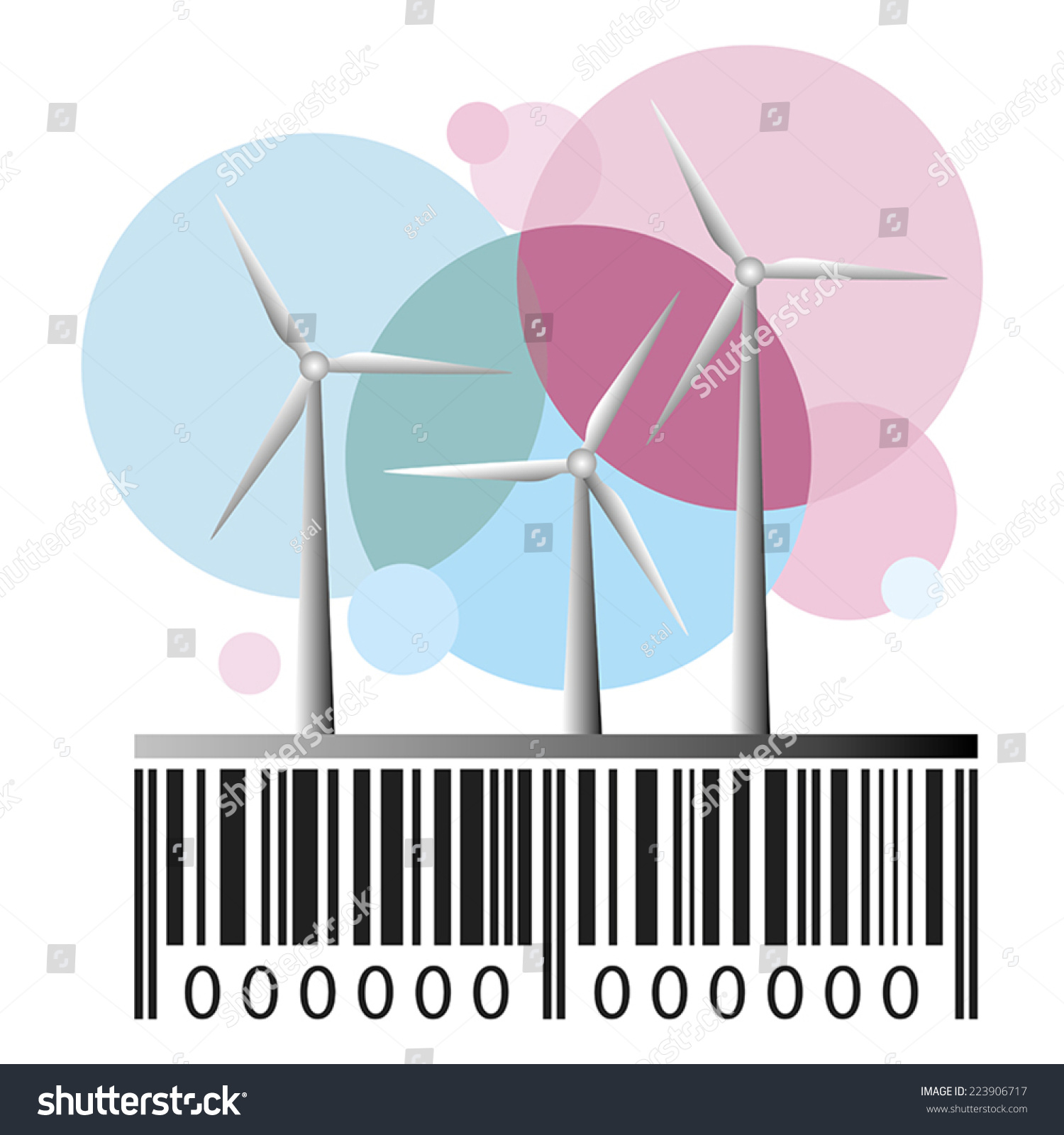 Barcode Wind Power Stations Vector Stock Vector (Royalty Free) 223906717