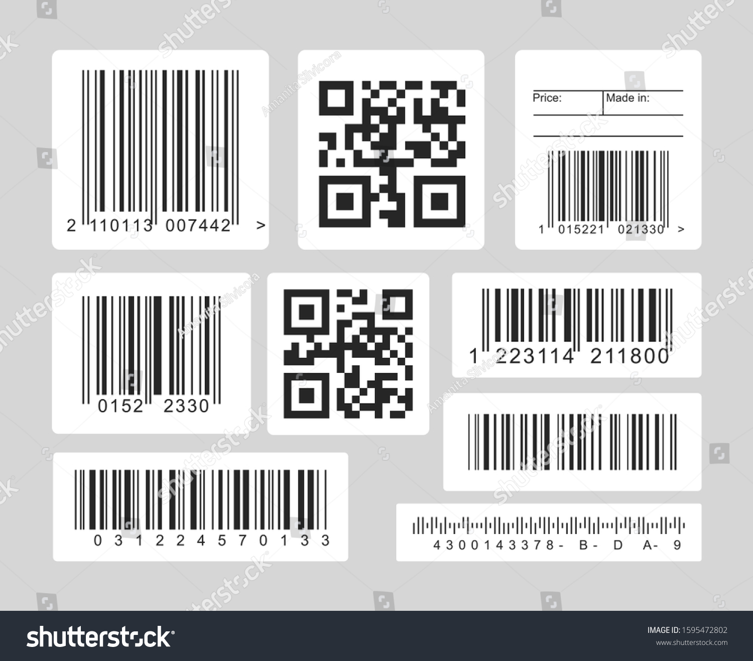 Barcode Black White Vector Illustrations Set: Vector có sẵn (miễn phí ...