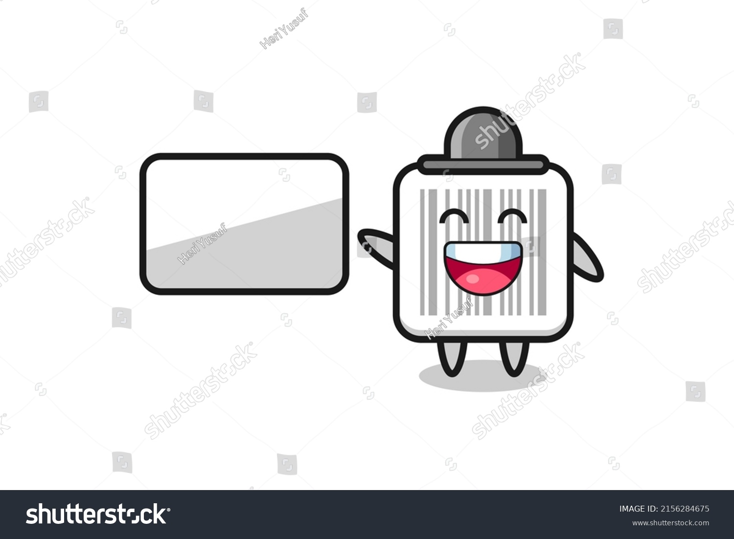Barcode Cartoon Illustration Doing Presentation Cute Stock Vector ...