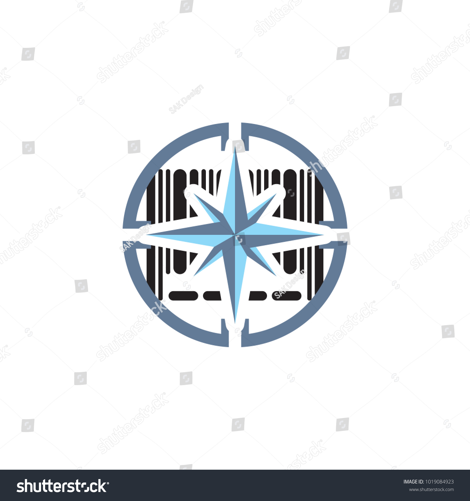 Barcode Compass Logo Icon Design Stock Vector (Royalty Free) 1019084923 ...