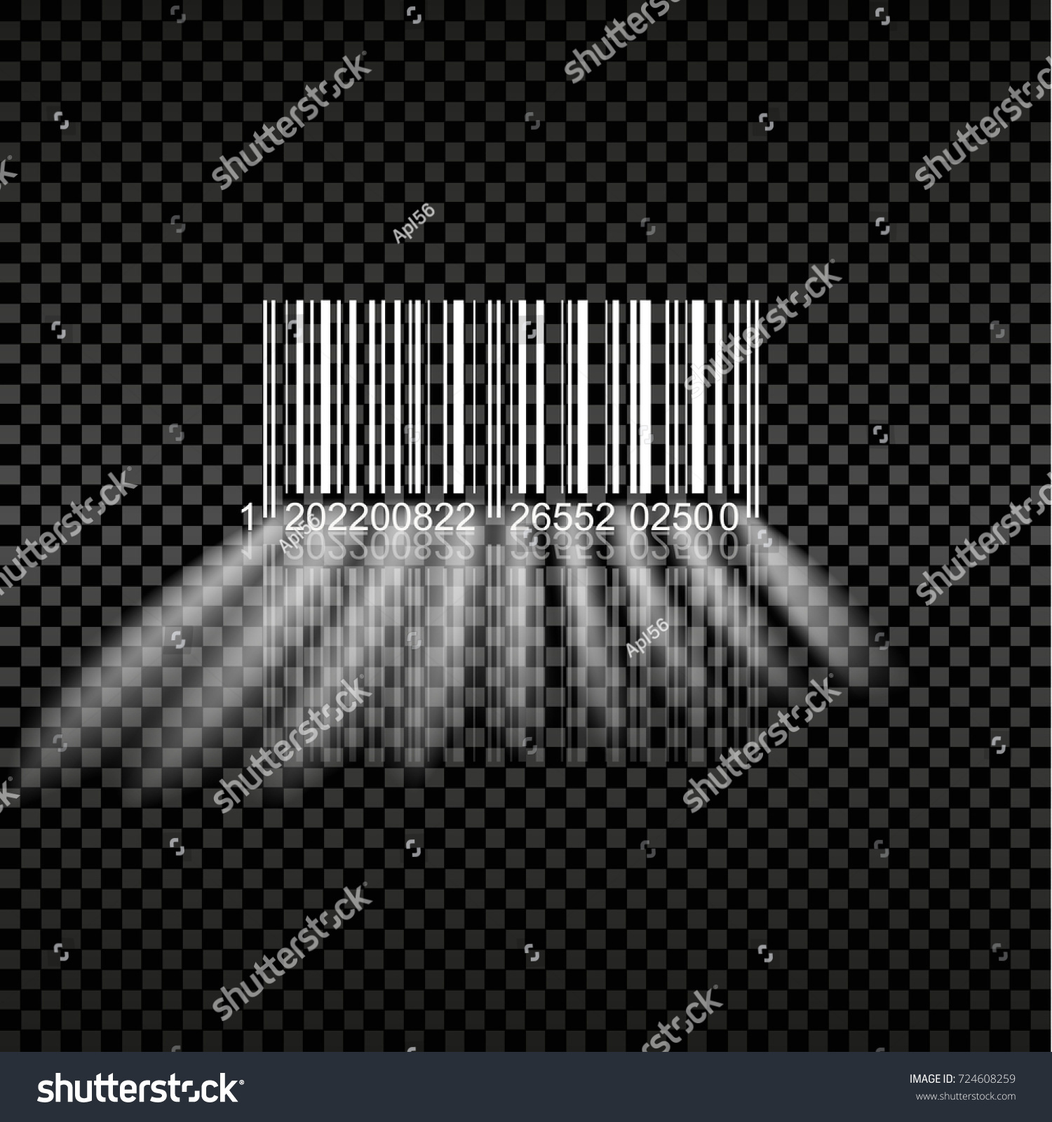 Barcode Glow On Transparent Background Vector : image vectorielle de ...