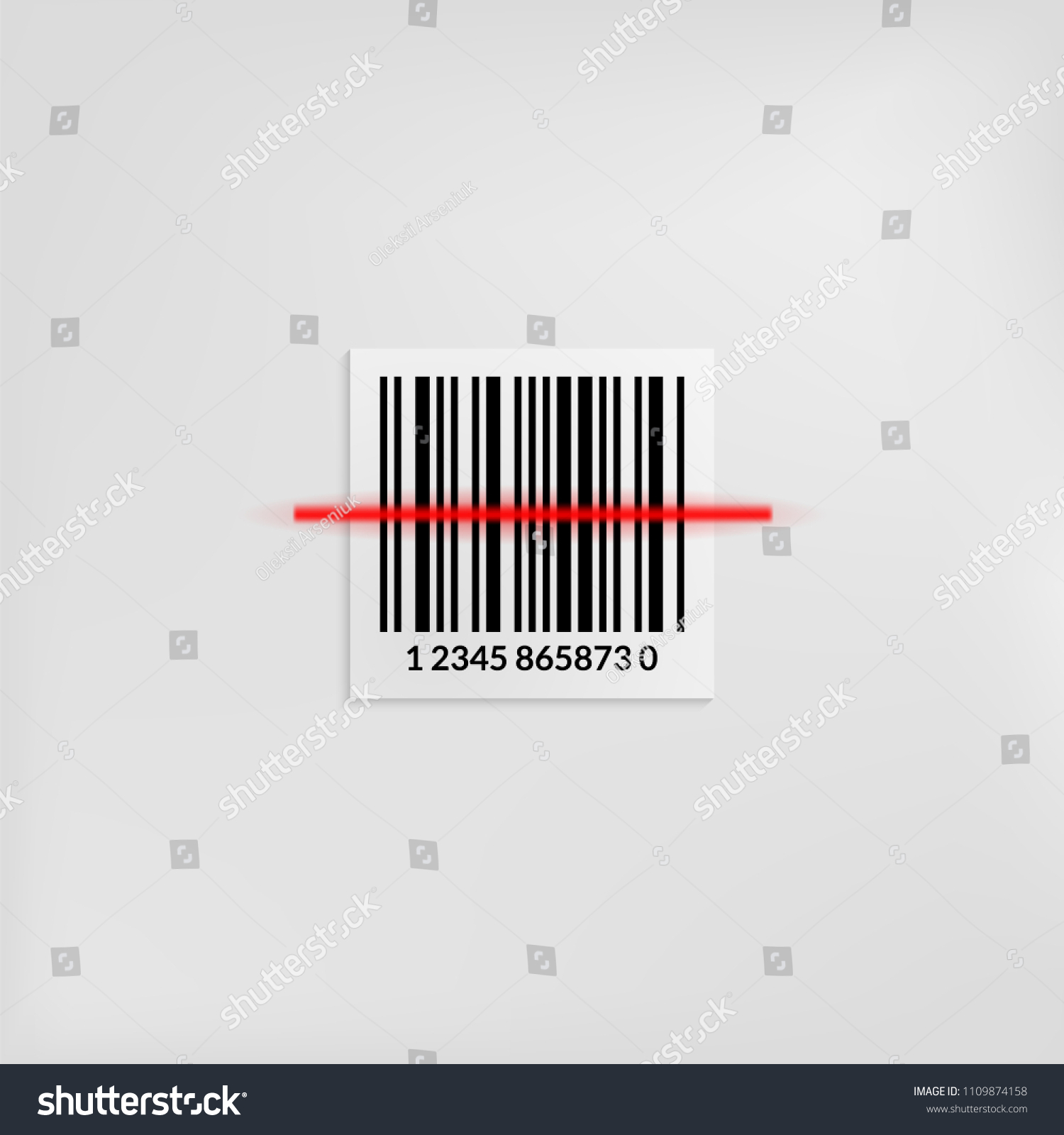 Barcode Label Scanning Laser Light Stock Vector (Royalty Free) 1109874158