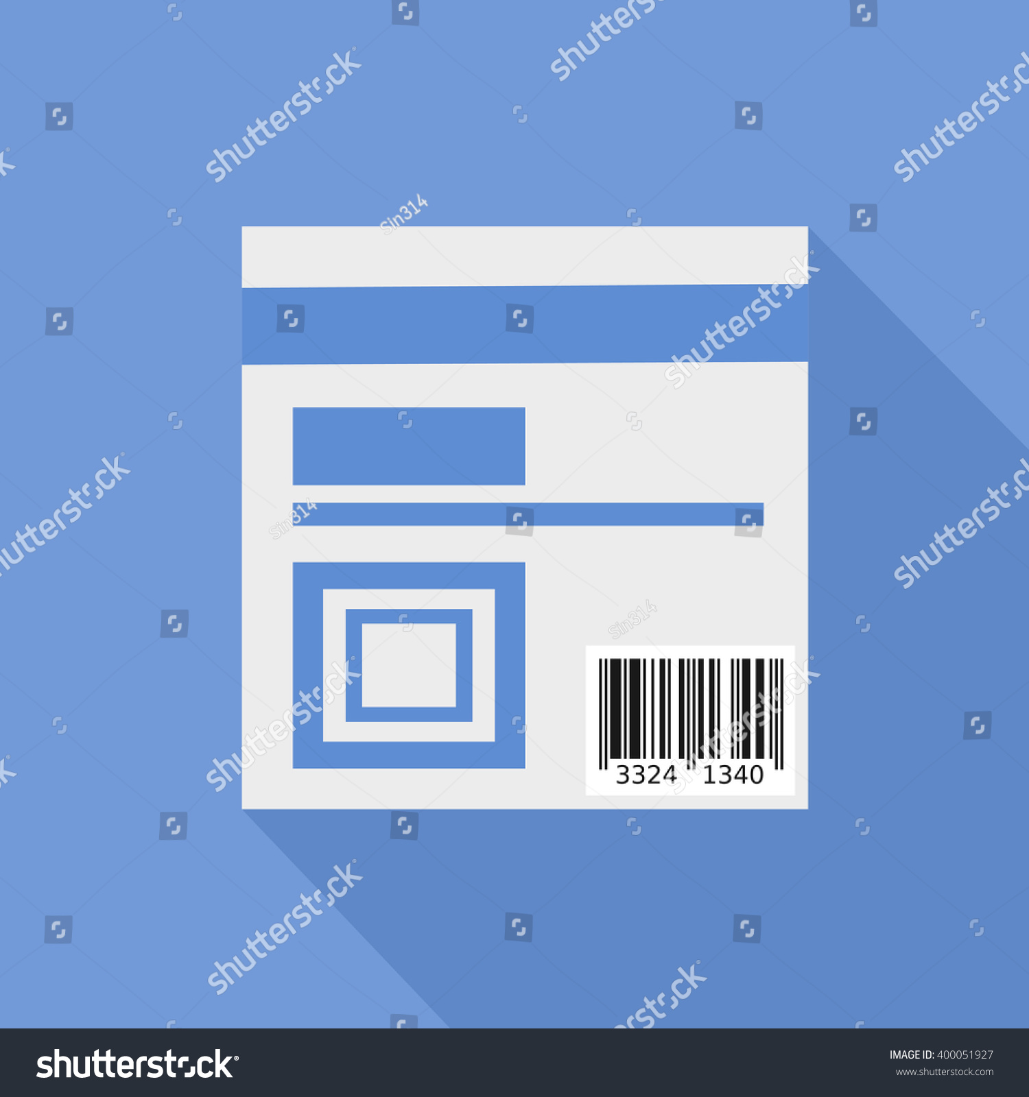 Barcode On Box Flat Style Stock Vector (Royalty Free) 400051927 ...