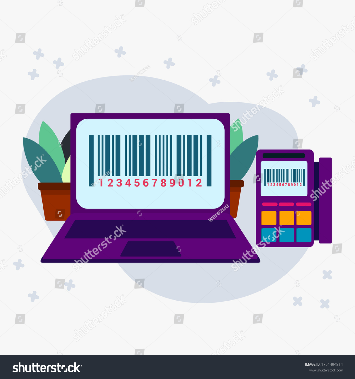 Barcode Payment Concept Vector Illustration Flat Stock Vector (Royalty ...