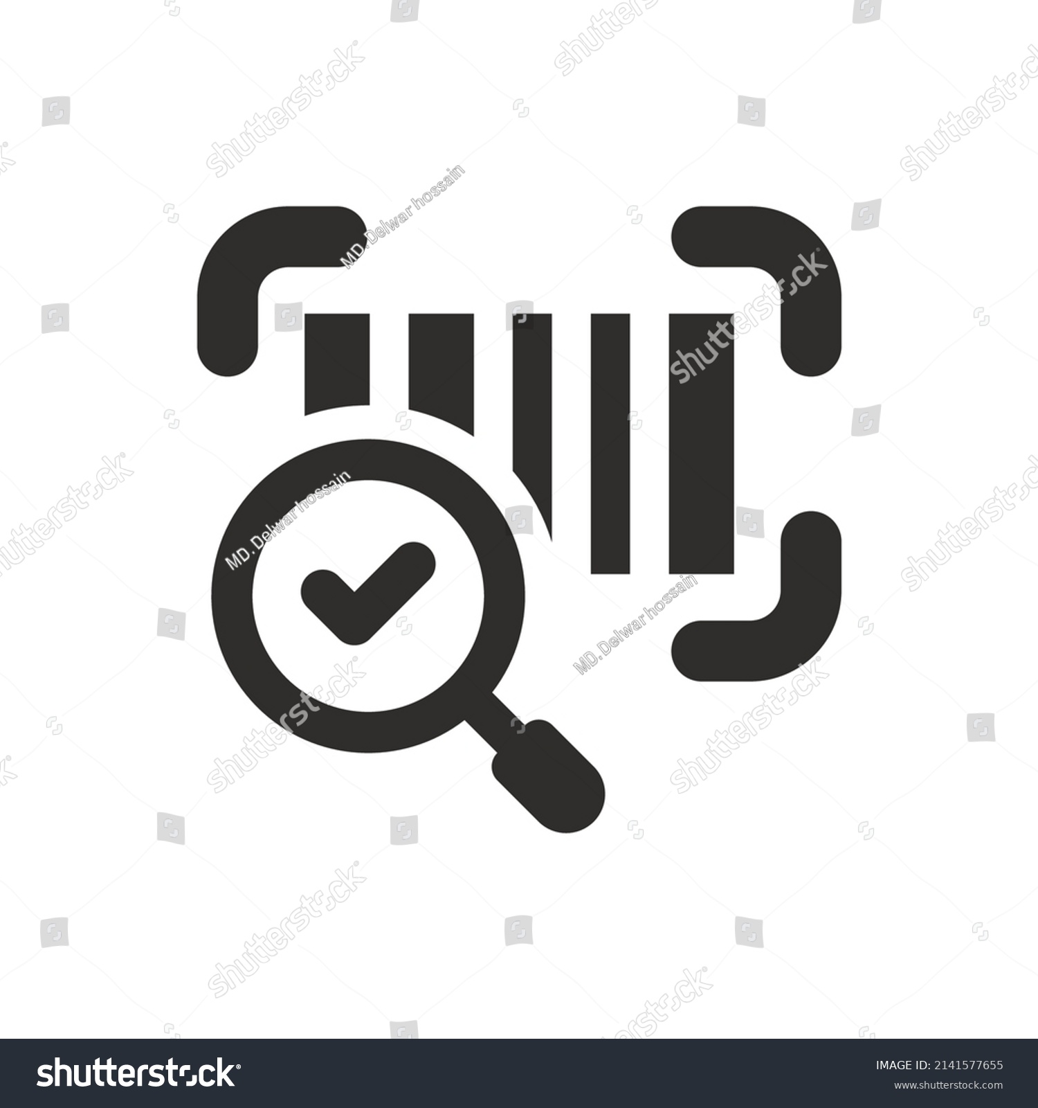 Barcode Scan Icon On White Background Stock Vector (Royalty Free ...