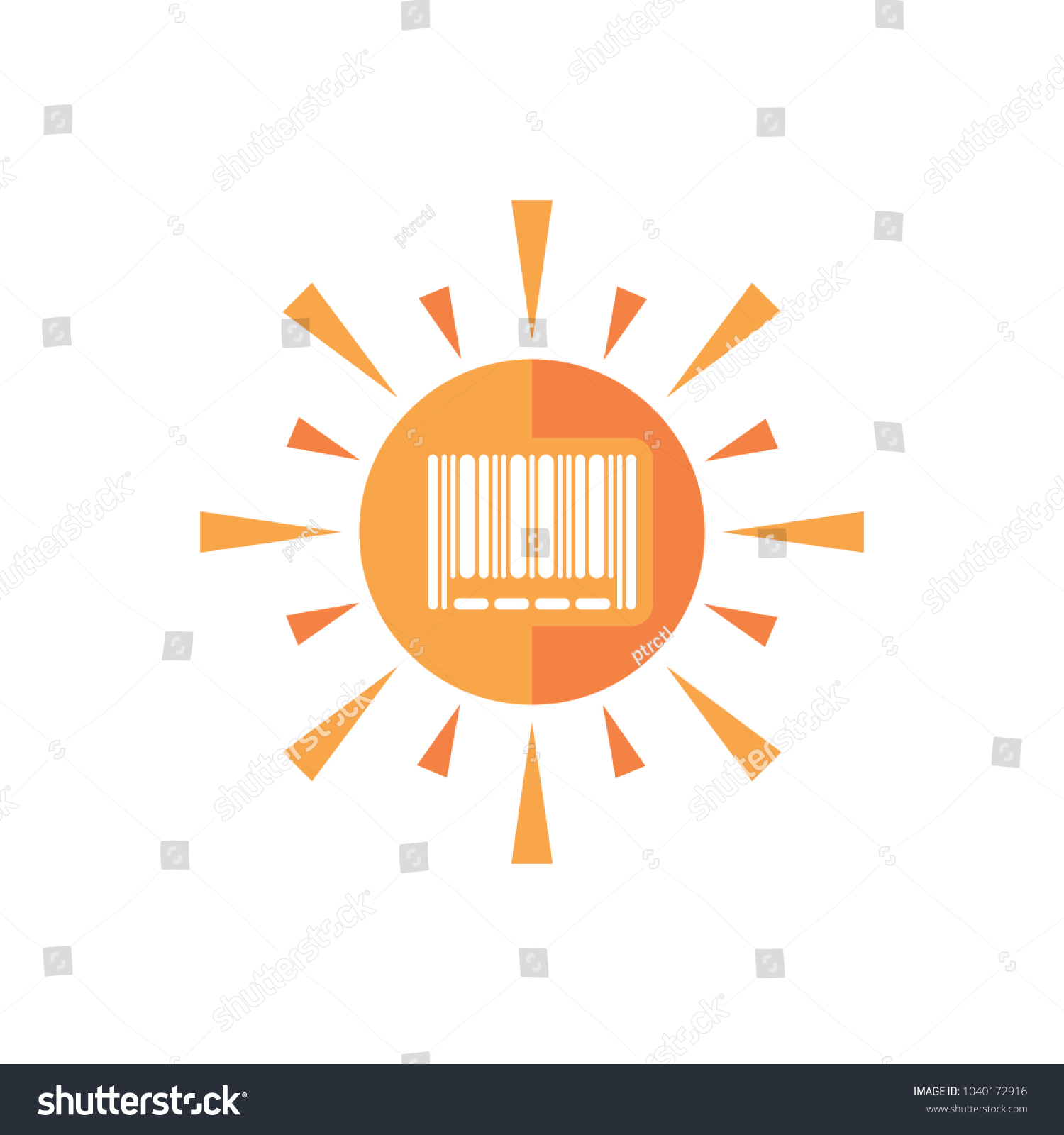 Barcode Sun Logo Icon Design Stock Vector (Royalty Free) 1040172916 ...