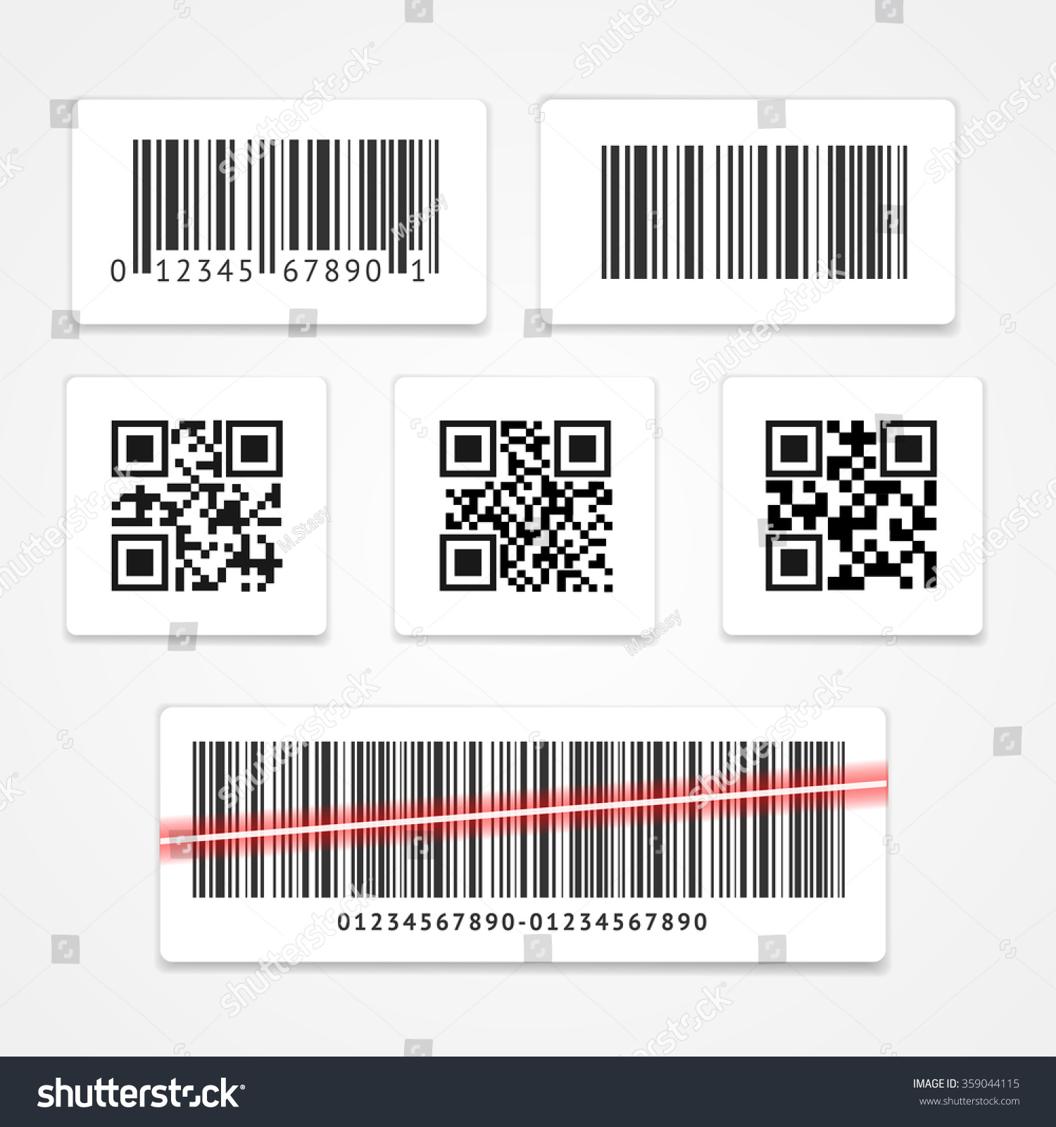 Barcode Tag Sticker Set Vector Illustration Stock Vector (Royalty Free ...