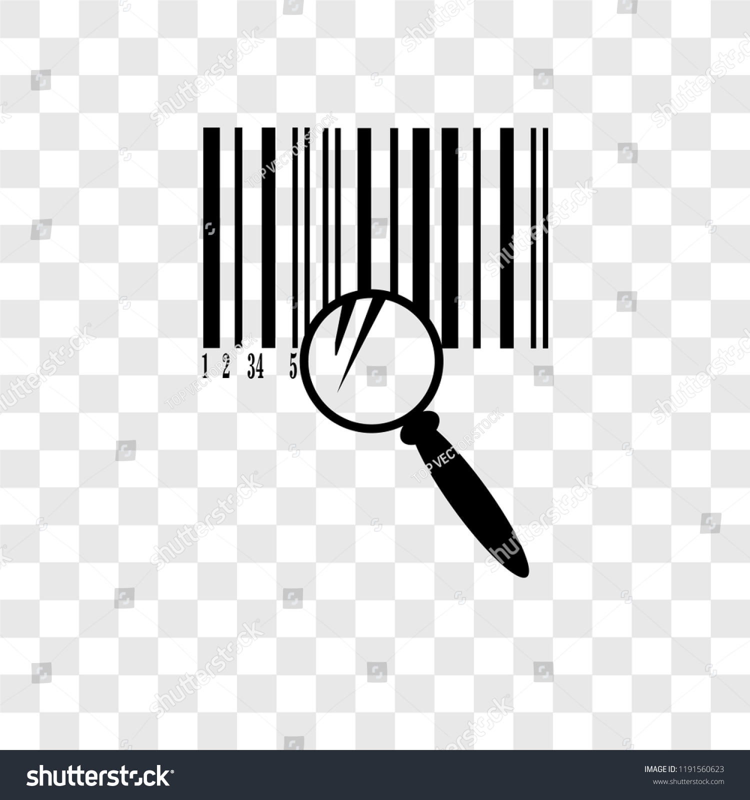 Barcode Vector Icon Isolated On Transparent Stock Vector (Royalty Free ...