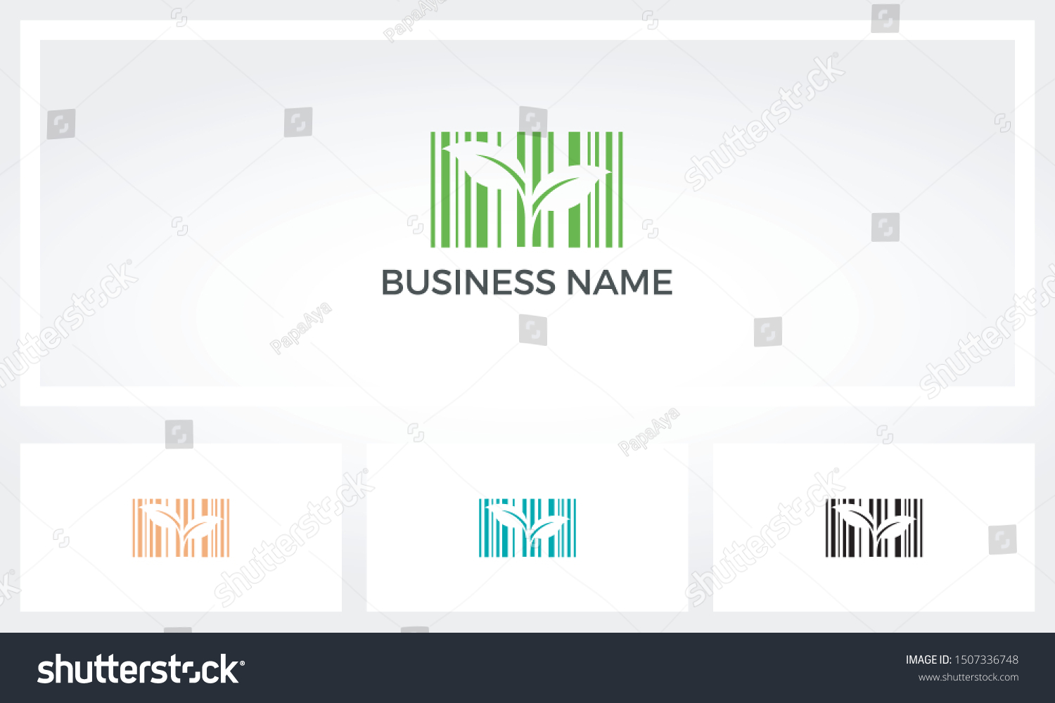 Barcode Leaves Inside Logo Stock Vector (Royalty Free) 1507336748 ...