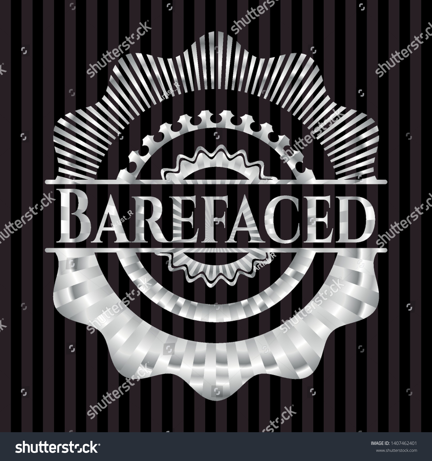 Barefaced Silvery Emblem Badge Vector Illustration Stock Vector