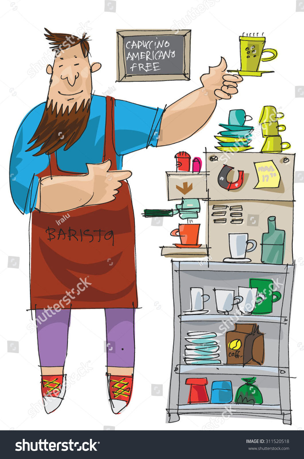 Barista Boy Cartoon Stock Vector (Royalty Free) 311520518