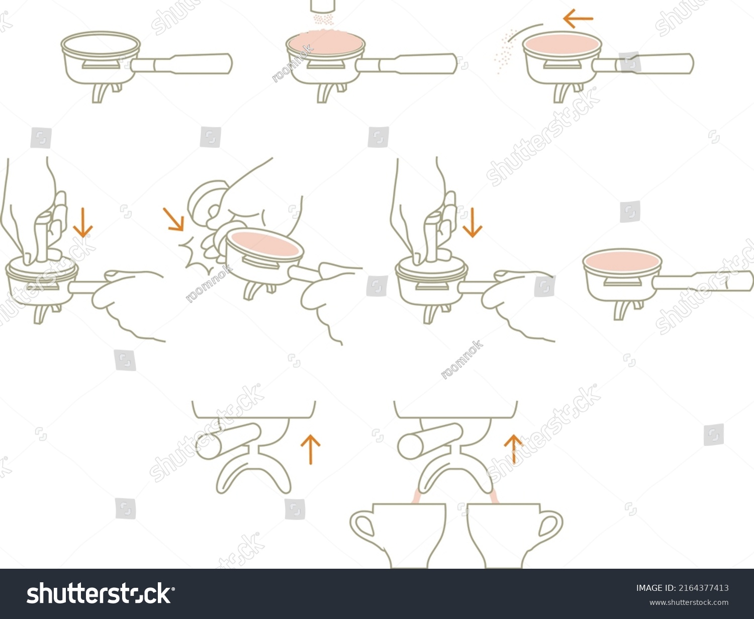 Barista Tamping Tutorial Vector Illustration Stock Vector (Royalty Free ...
