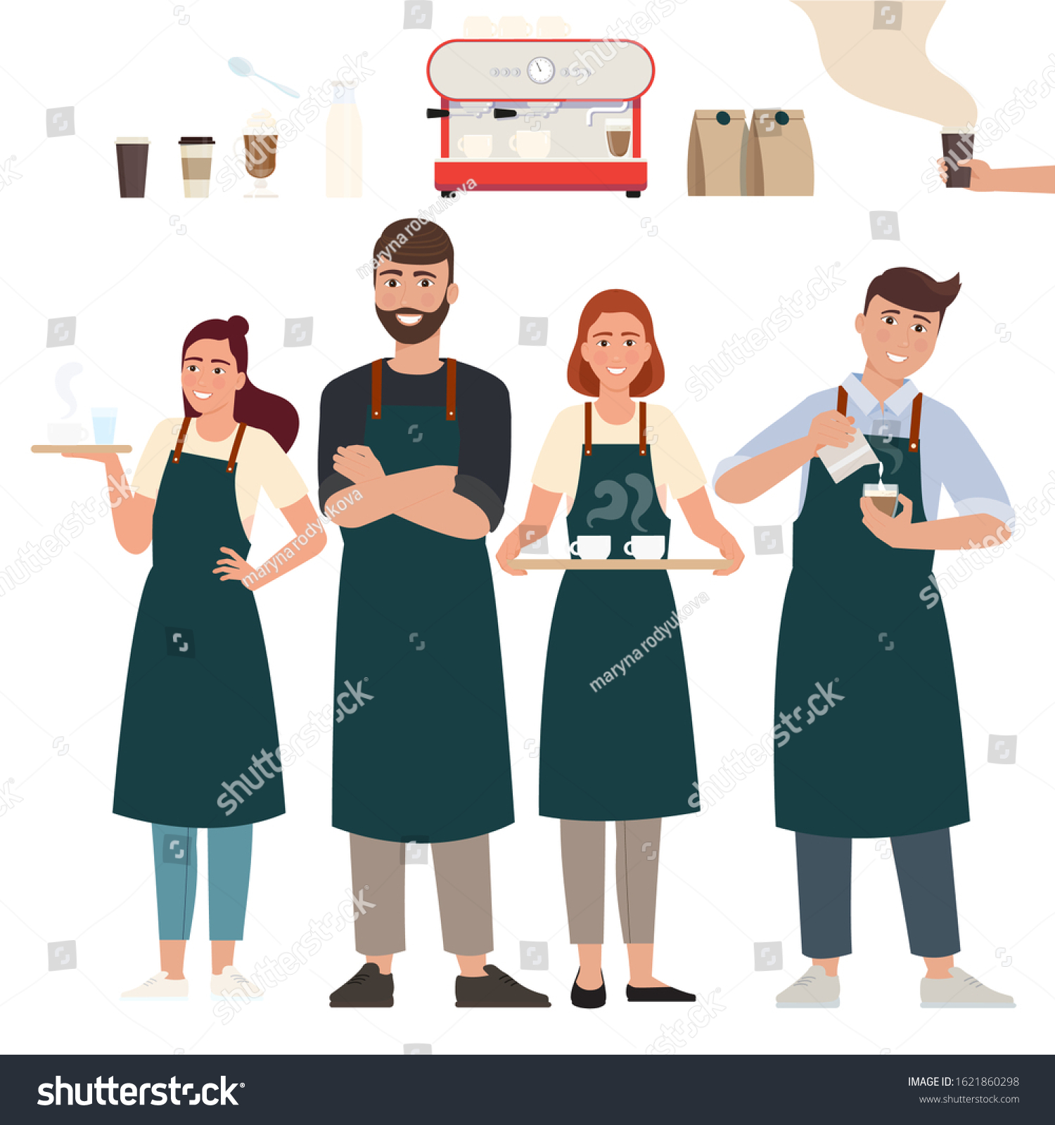 Barista Team Isolated Vector Characters Stock Vector (Royalty Free ...