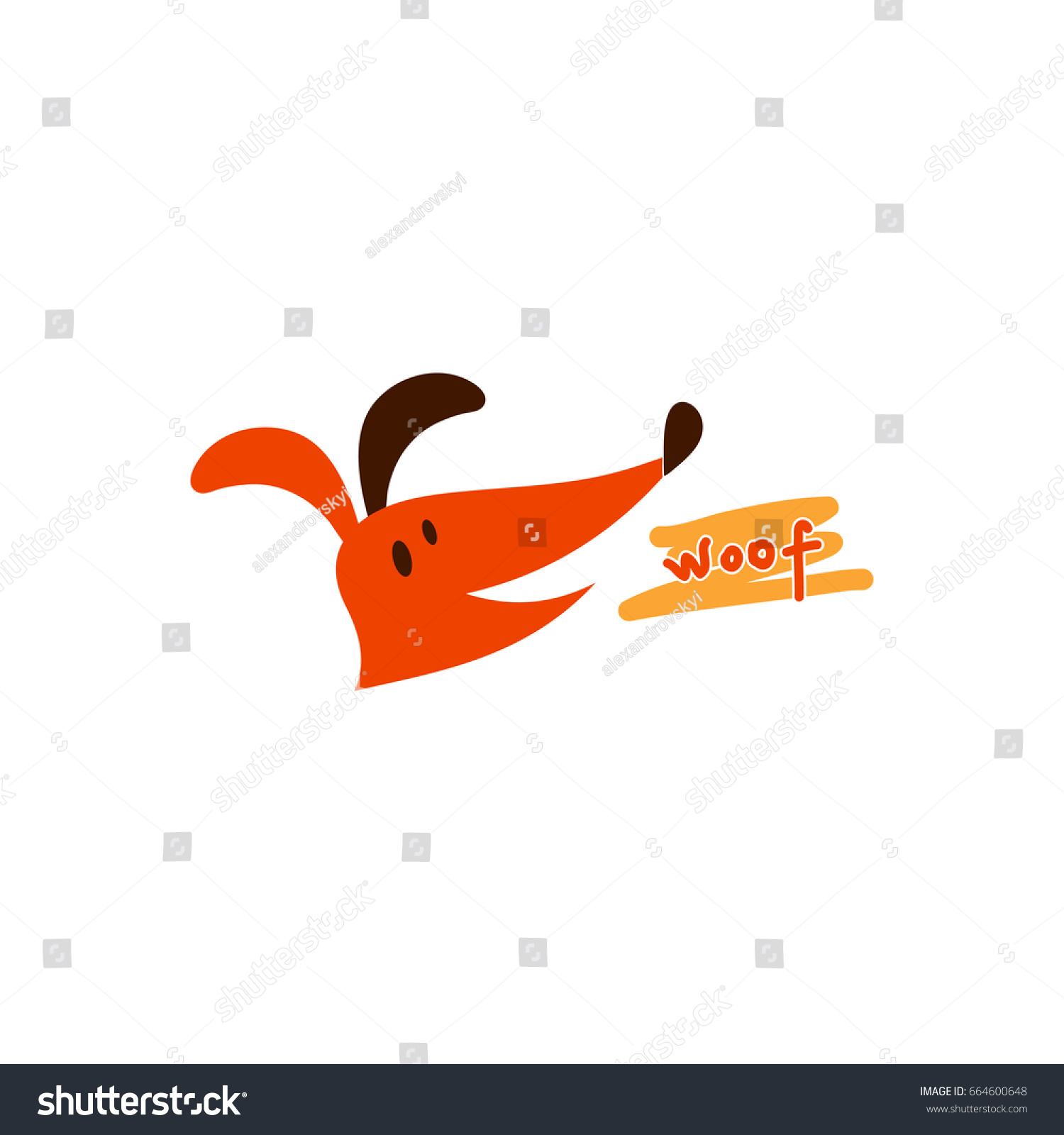 Barking Dog Vector Illustration Stock Vector (Royalty Free) 664600648