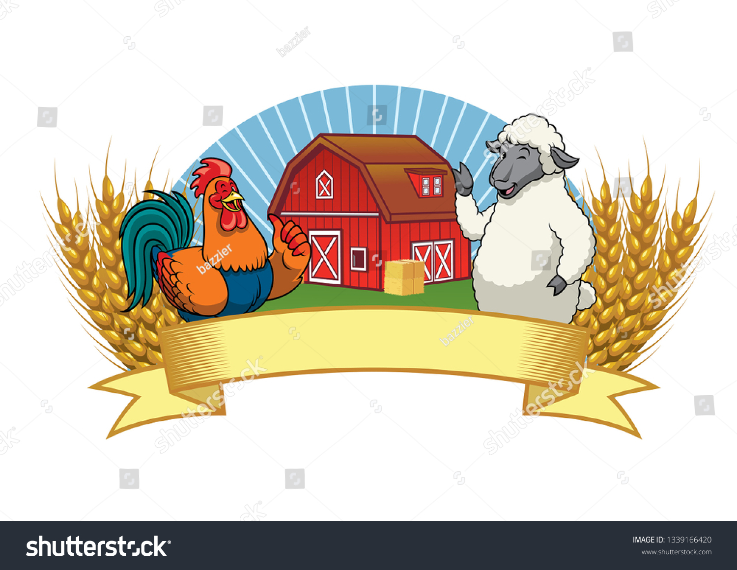 Barn Blank Space Banner Stock Vector (Royalty Free) 1339166420