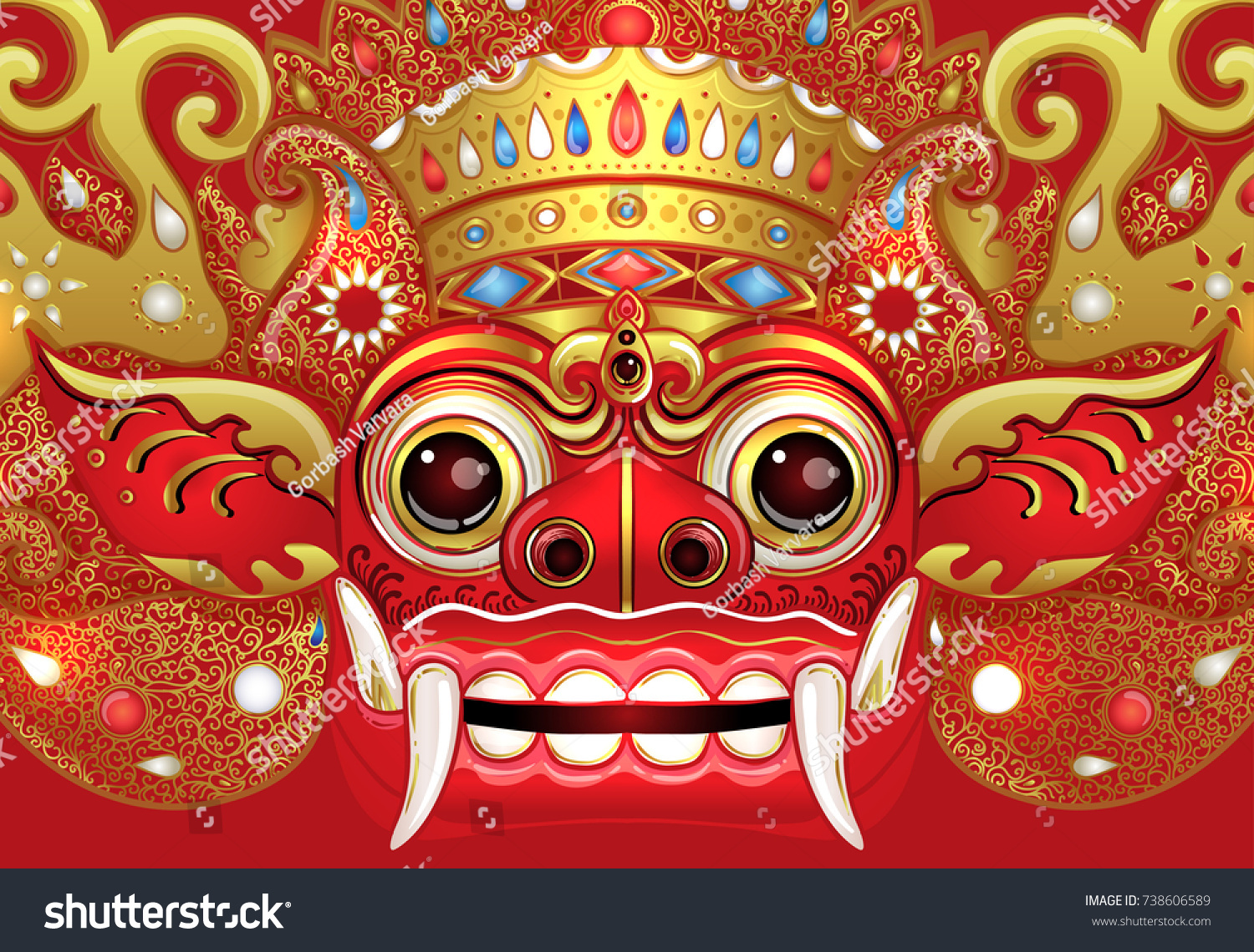 Barong Traditional Ritual Balinese Mask Vector : image vectorielle de ... Barong Traditional Ritual Balinese Mask Vector : image vectorielle de ...