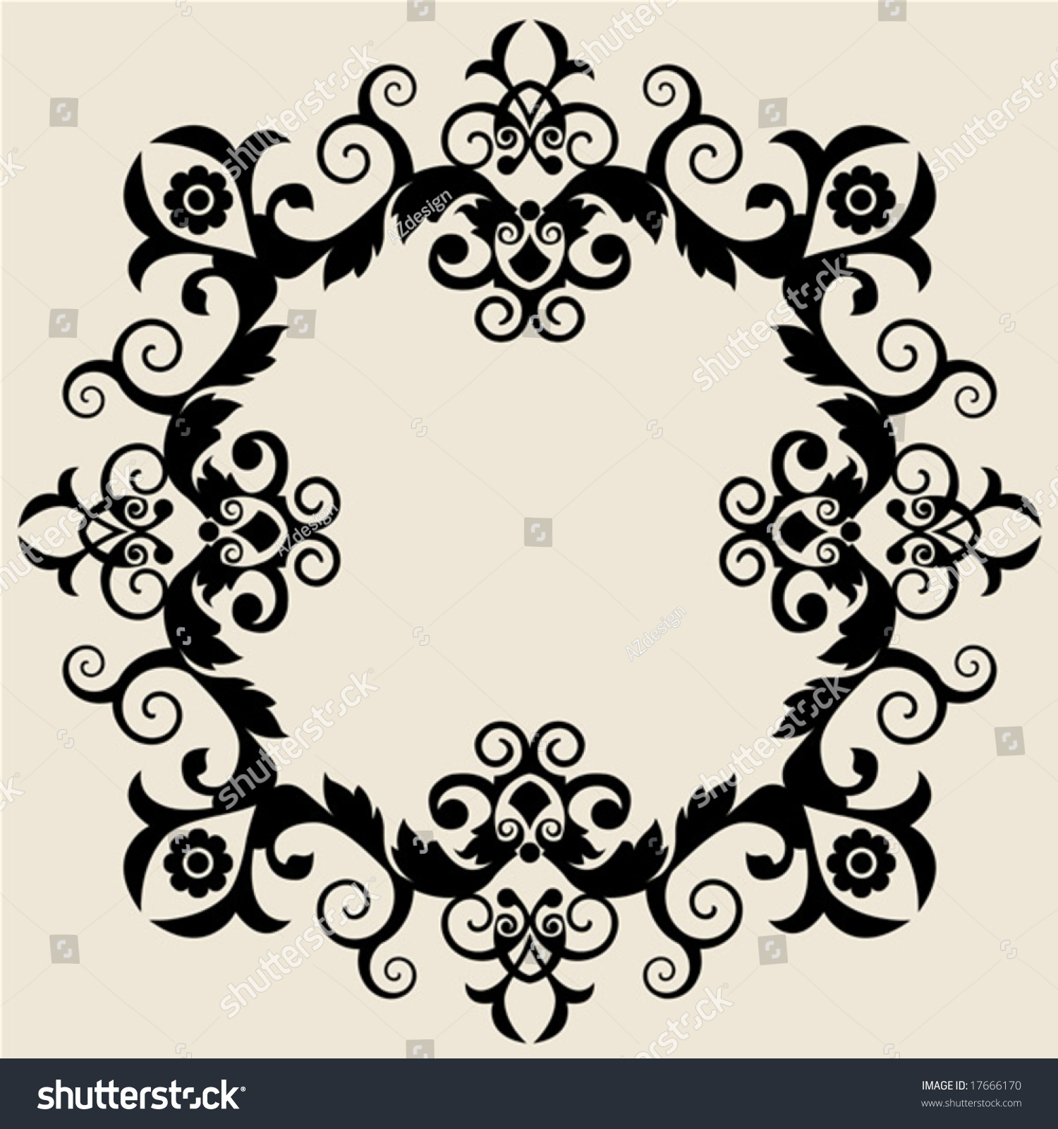 Baroque Floral Frame Stock Vector (Royalty Free) 17666170 | Shutterstock