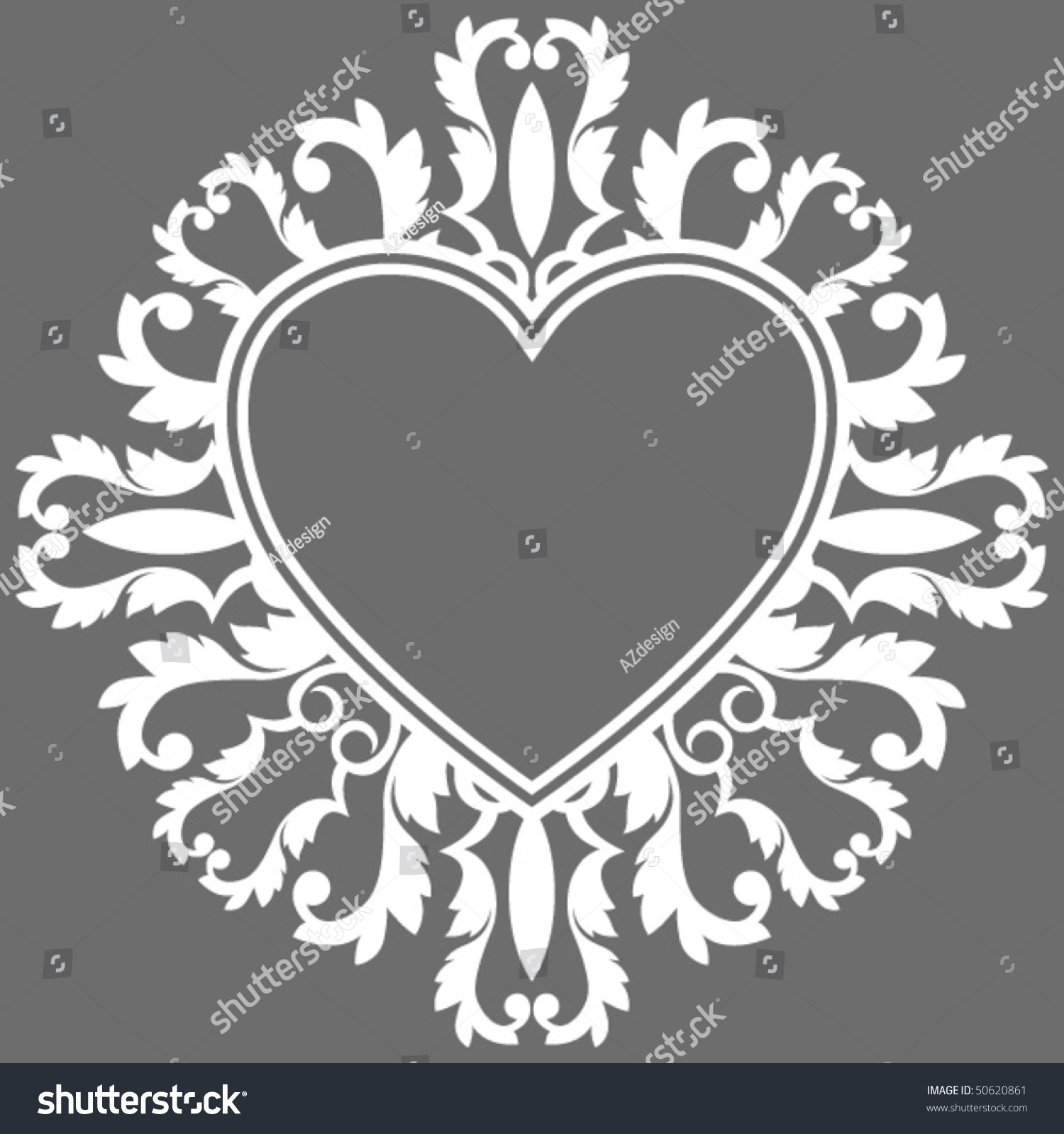 Baroque Heart Design Vector Image Stock Vector (Royalty Free) 50620861 ...