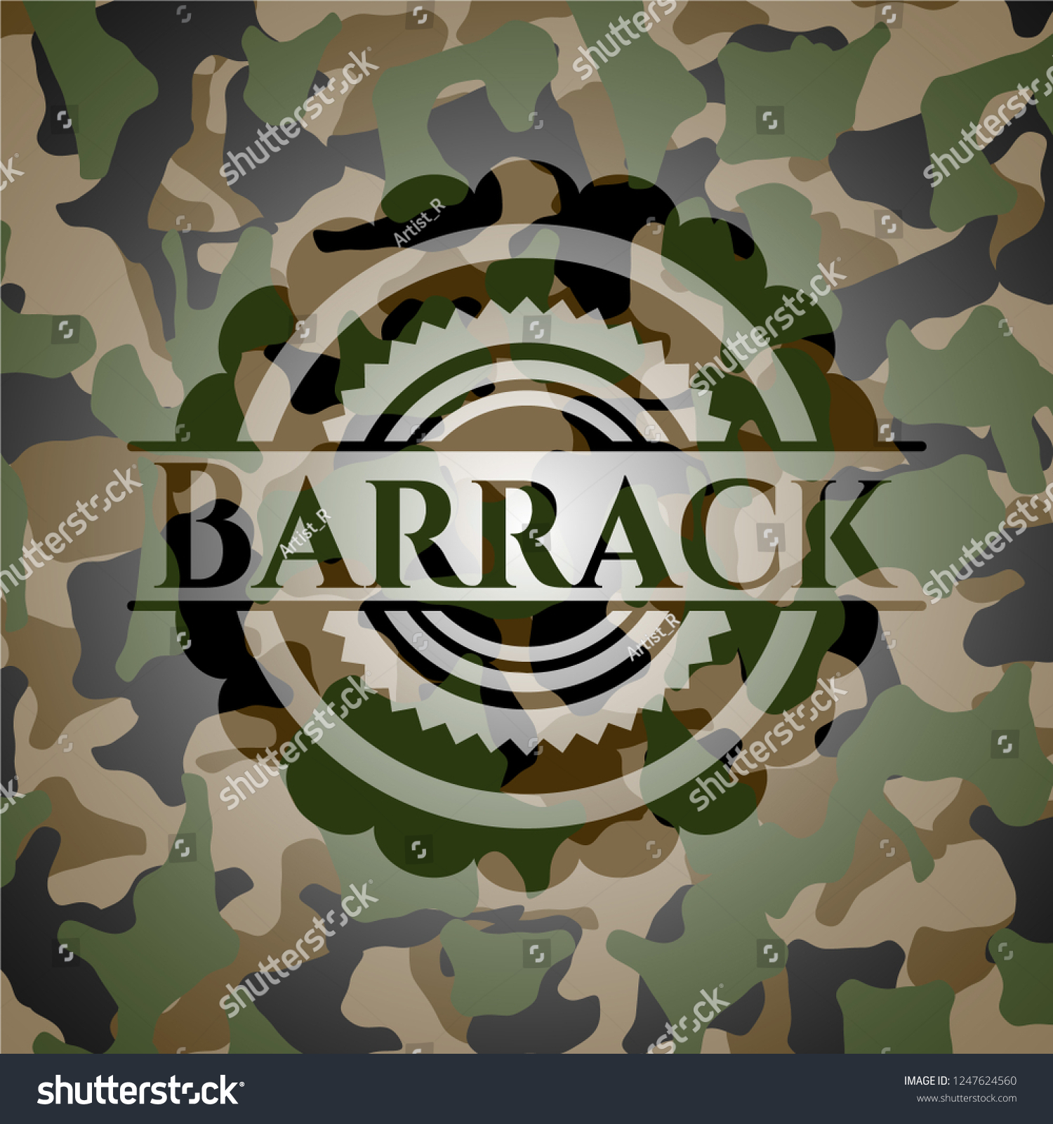 Barrack On Camouflage Texture Stock Vector (Royalty Free) 1247624560