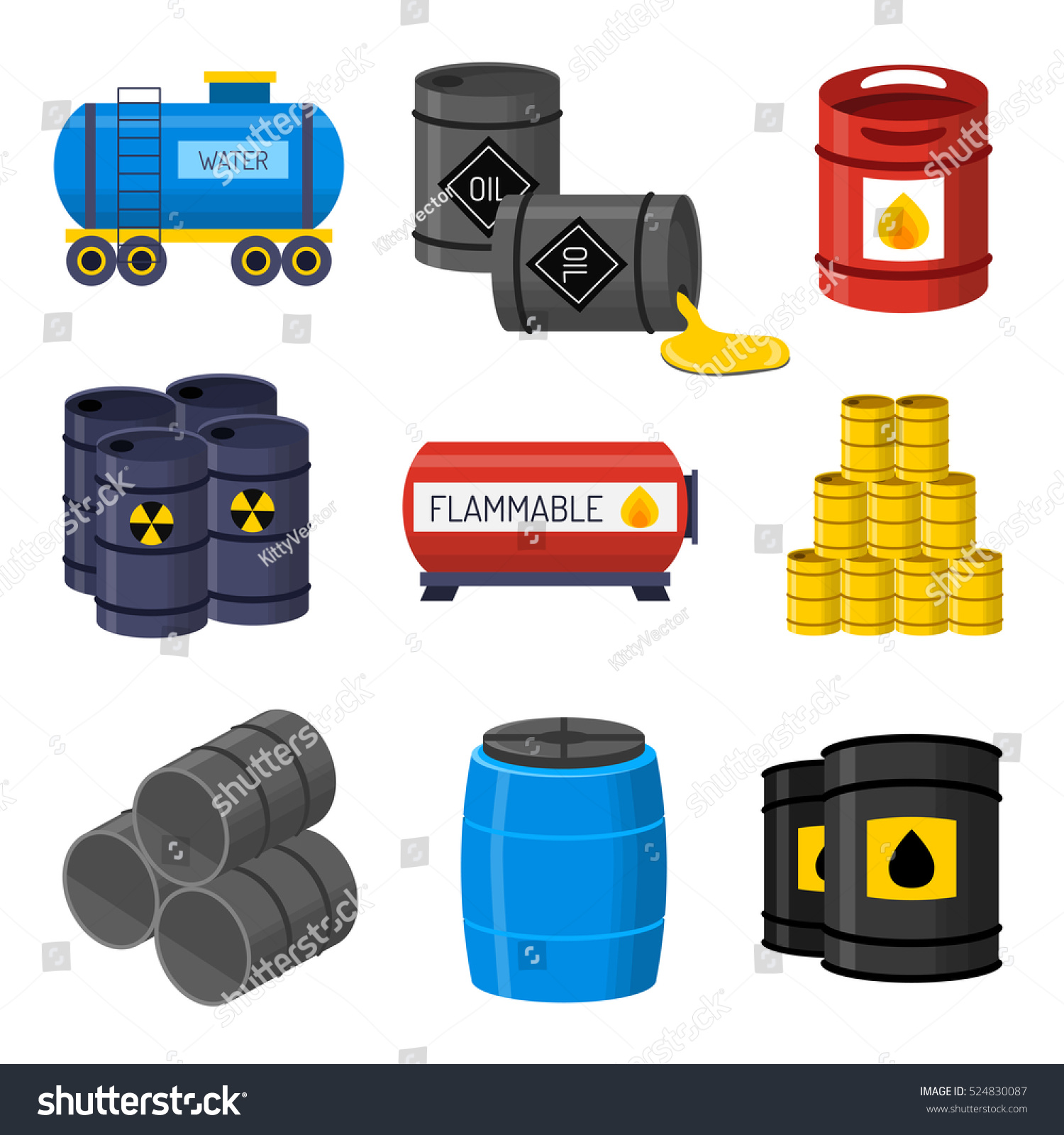 Barrel Capacity Tanks Vector Set Stock Vector (Royalty Free) 524830087 ...
