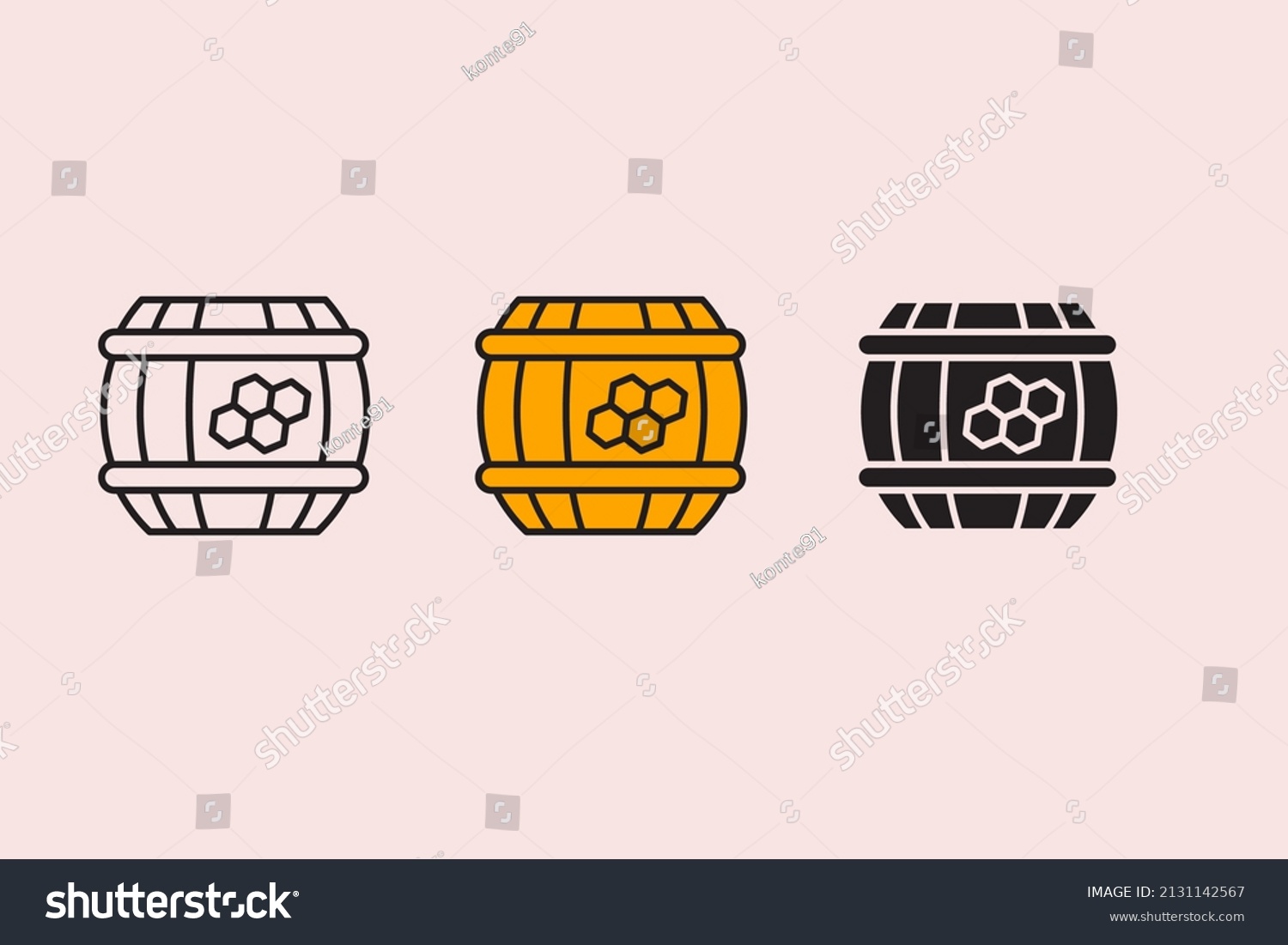 Barrel Icons Symbol Vector Elements Infographic Stock Vector (Royalty ...