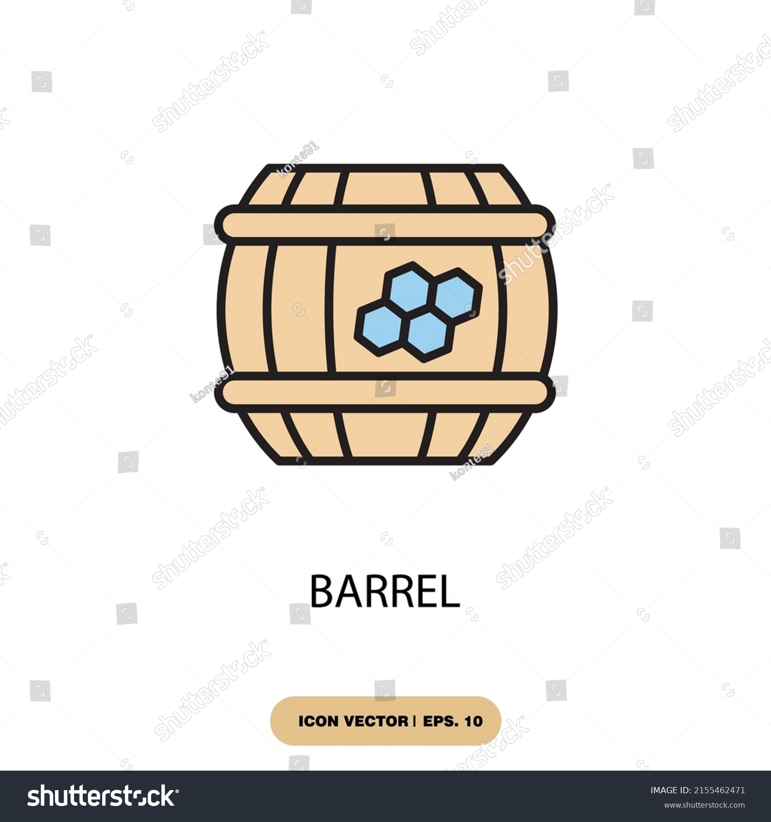 Barrel Icons Symbol Vector Elements Infographic Stock Vector (Royalty ...