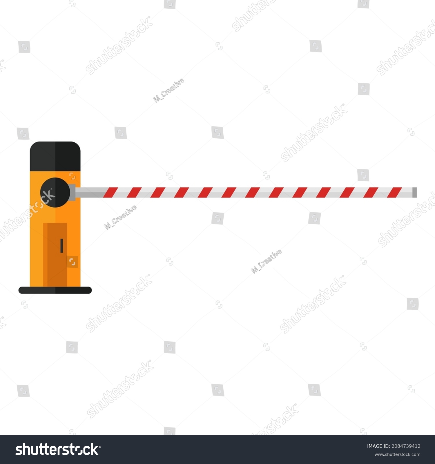 Barrier Gate Flat Clipart Vector Illustration Stock Vector (Royalty ...