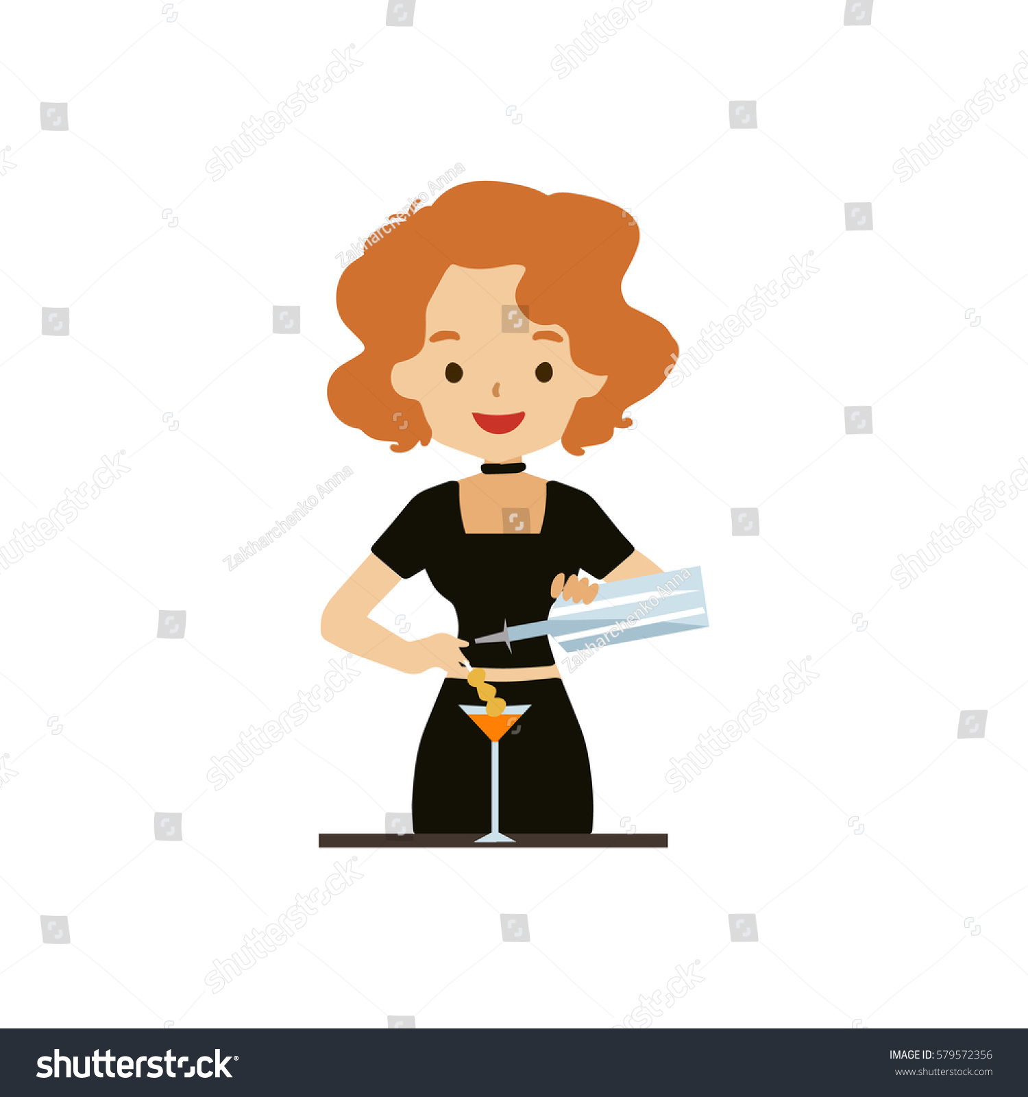 Bartender Vector Characters Isolated On White Stock Vector (Royalty ...