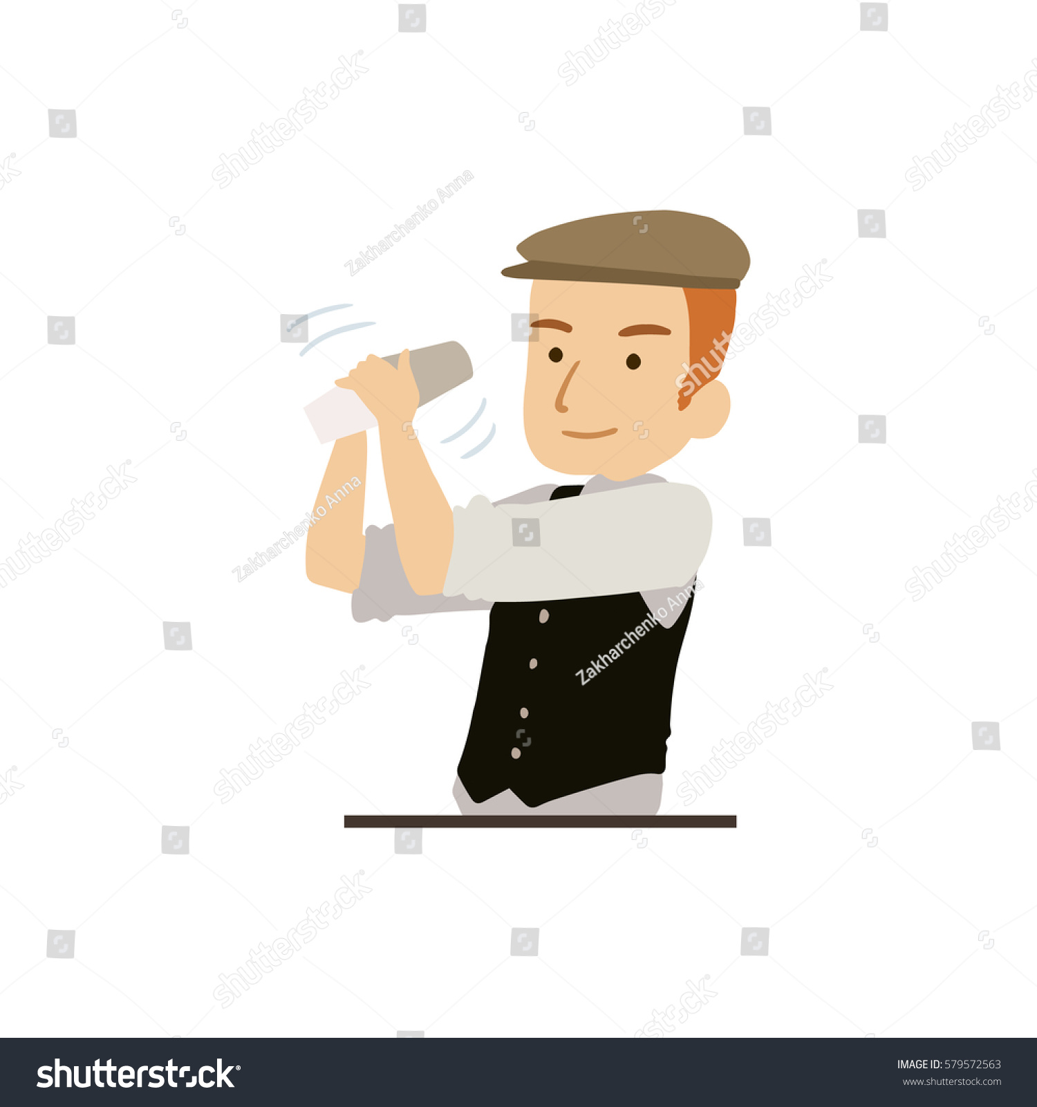 Bartender Vector Characters Isolated On White: vector de stock (libre ...