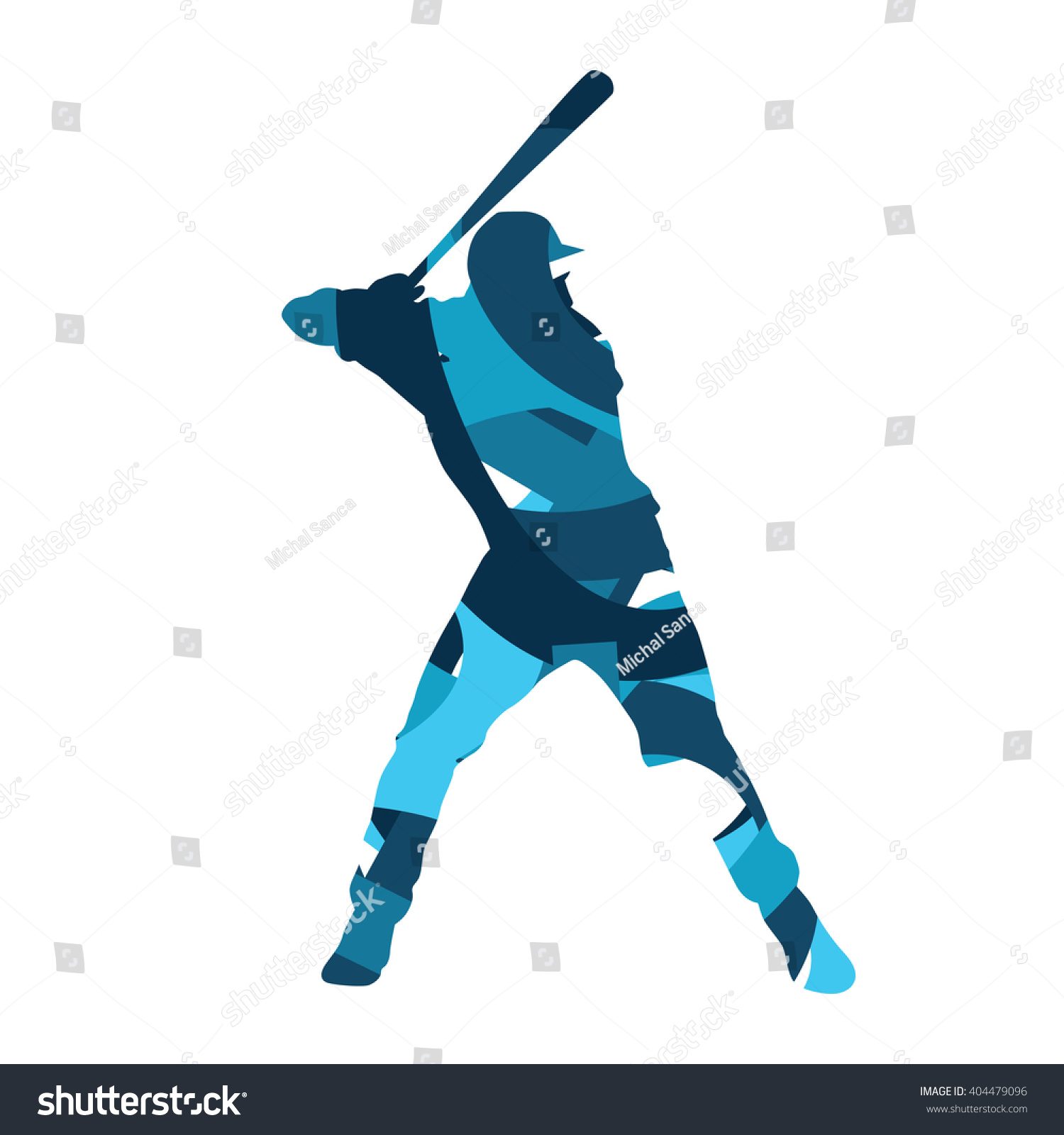 Baseball Abstract Blue Baseball Player Vector Stock Vector 404479096 ...
