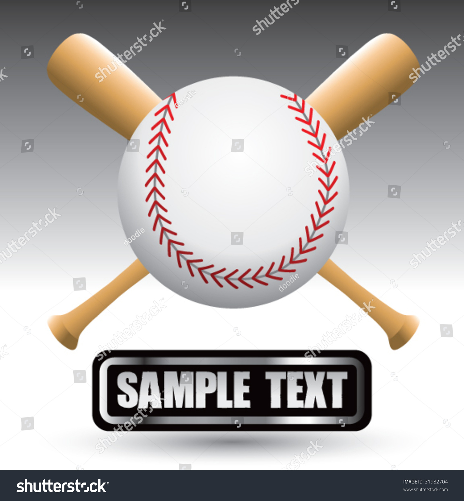 Baseball Bats On Nameplate Stock Vector (Royalty Free) 31982704