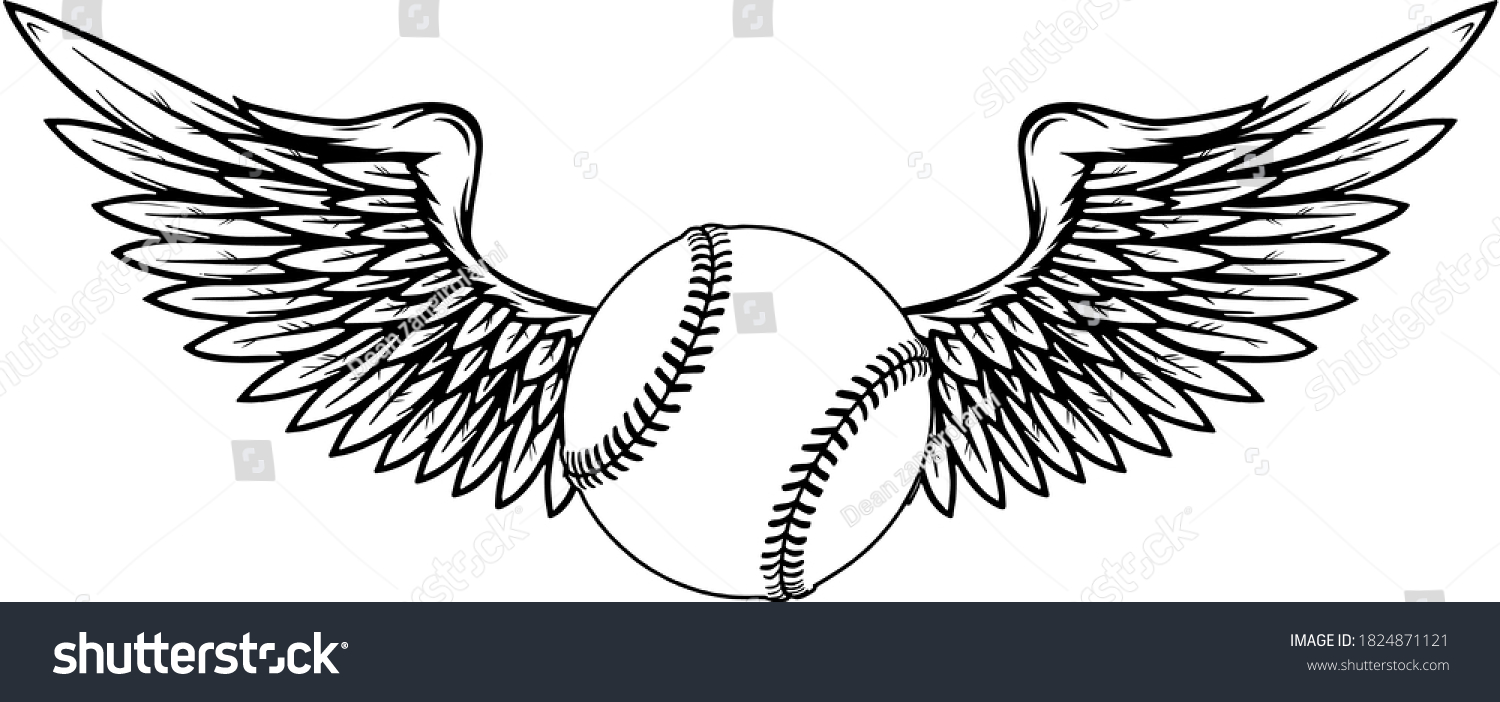 Baseball Ball Design Element Vector Drawing Stock Vector (Royalty Free ...