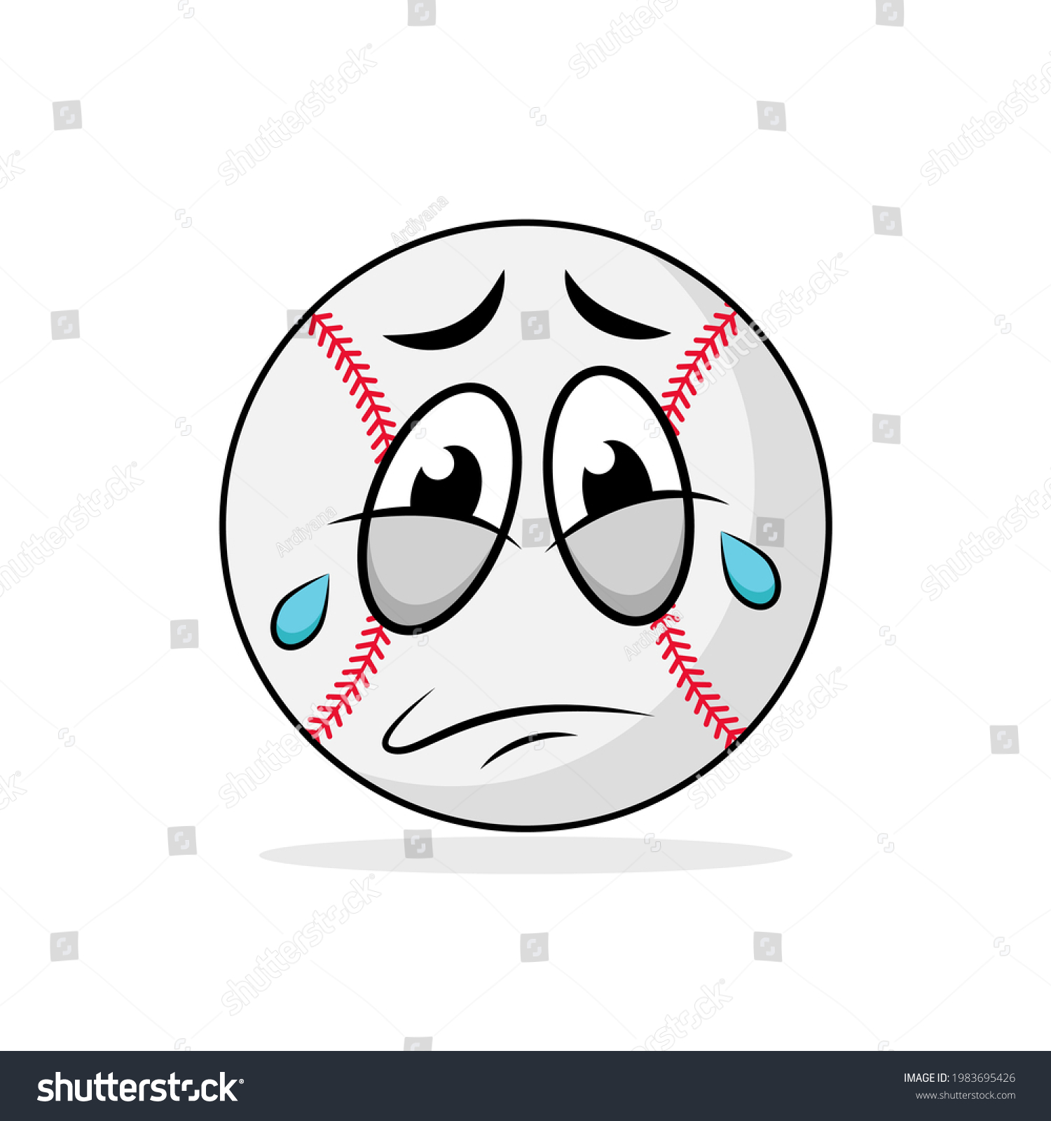 Baseball Ball Emoticon Sad Vector Graphics Stock Vector (Royalty Free ...