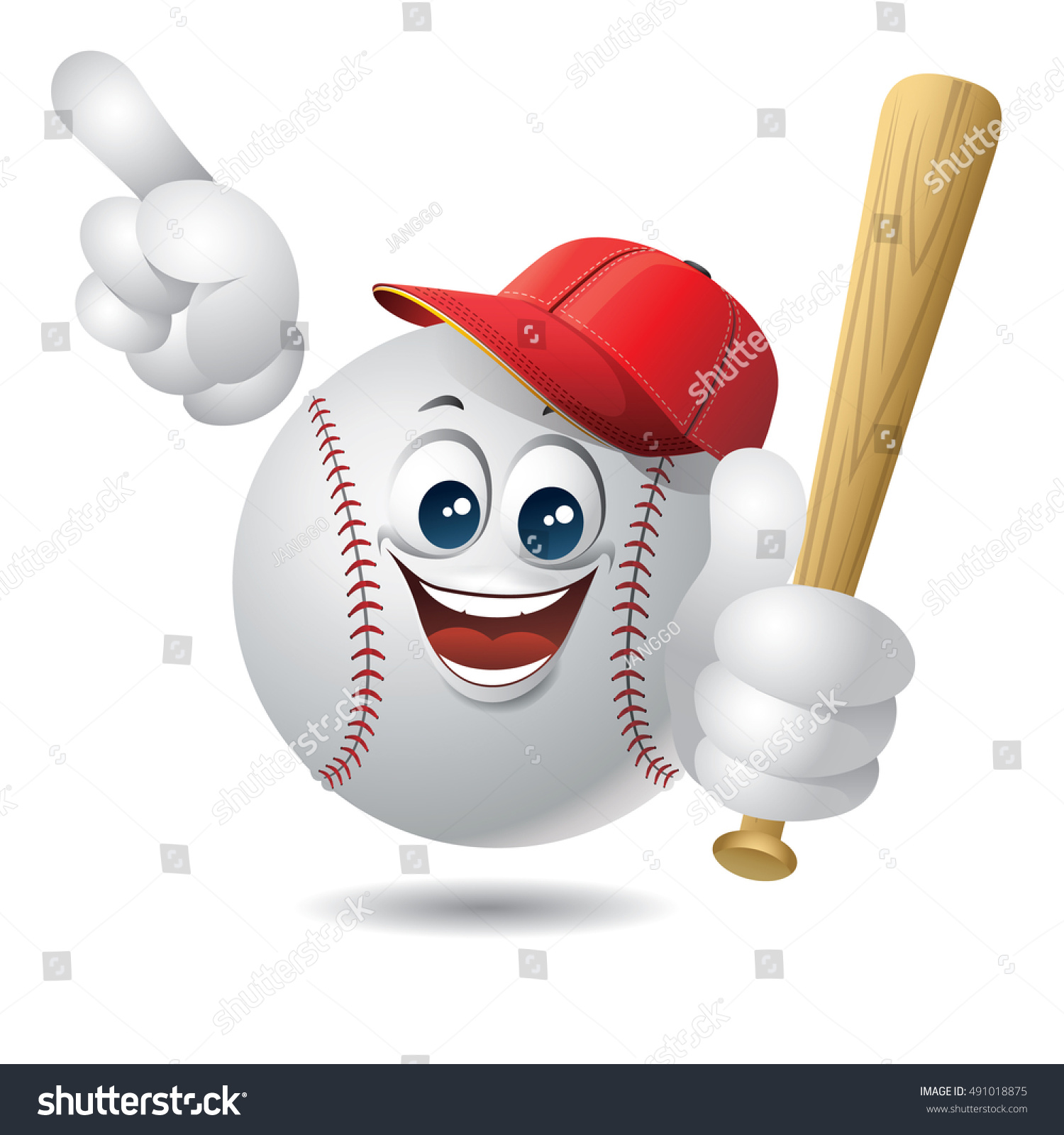 Baseball Ball Illustration Created Characters Stock Vector (Royalty ...
