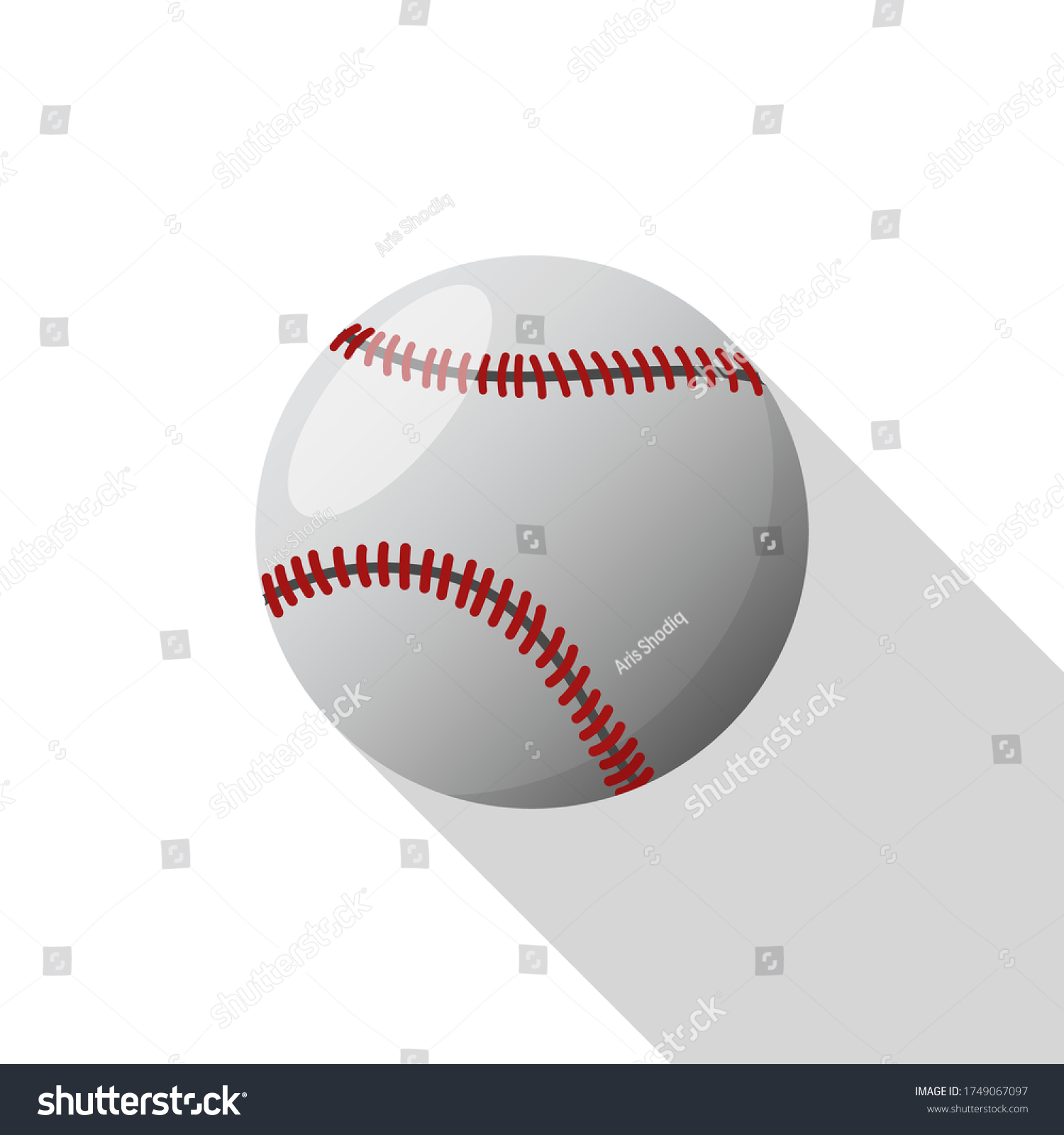 Baseball Ball Vector Flat Design White Stock Vector (Royalty Free ...
