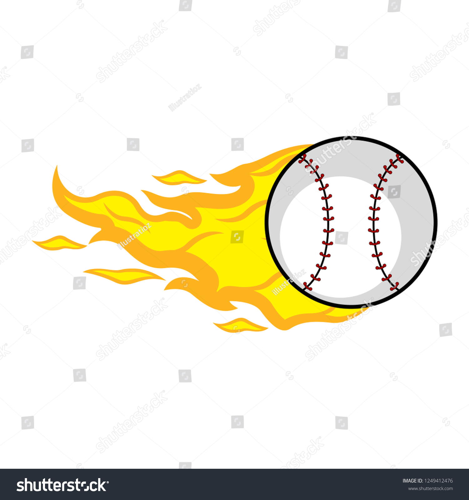 Baseball Ball Fire Effect Vector Illustration Stock Vector (Royalty ...
