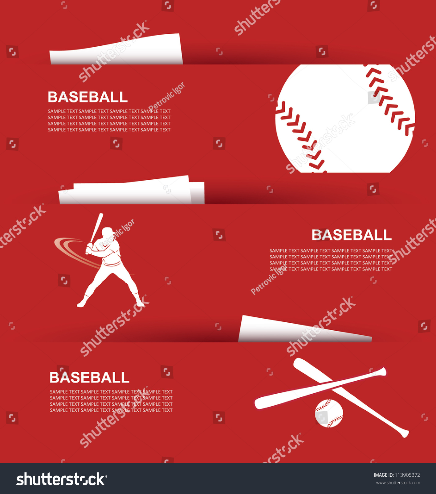 Baseball Banners - Vector Illustration - 113905372 : Shutterstock