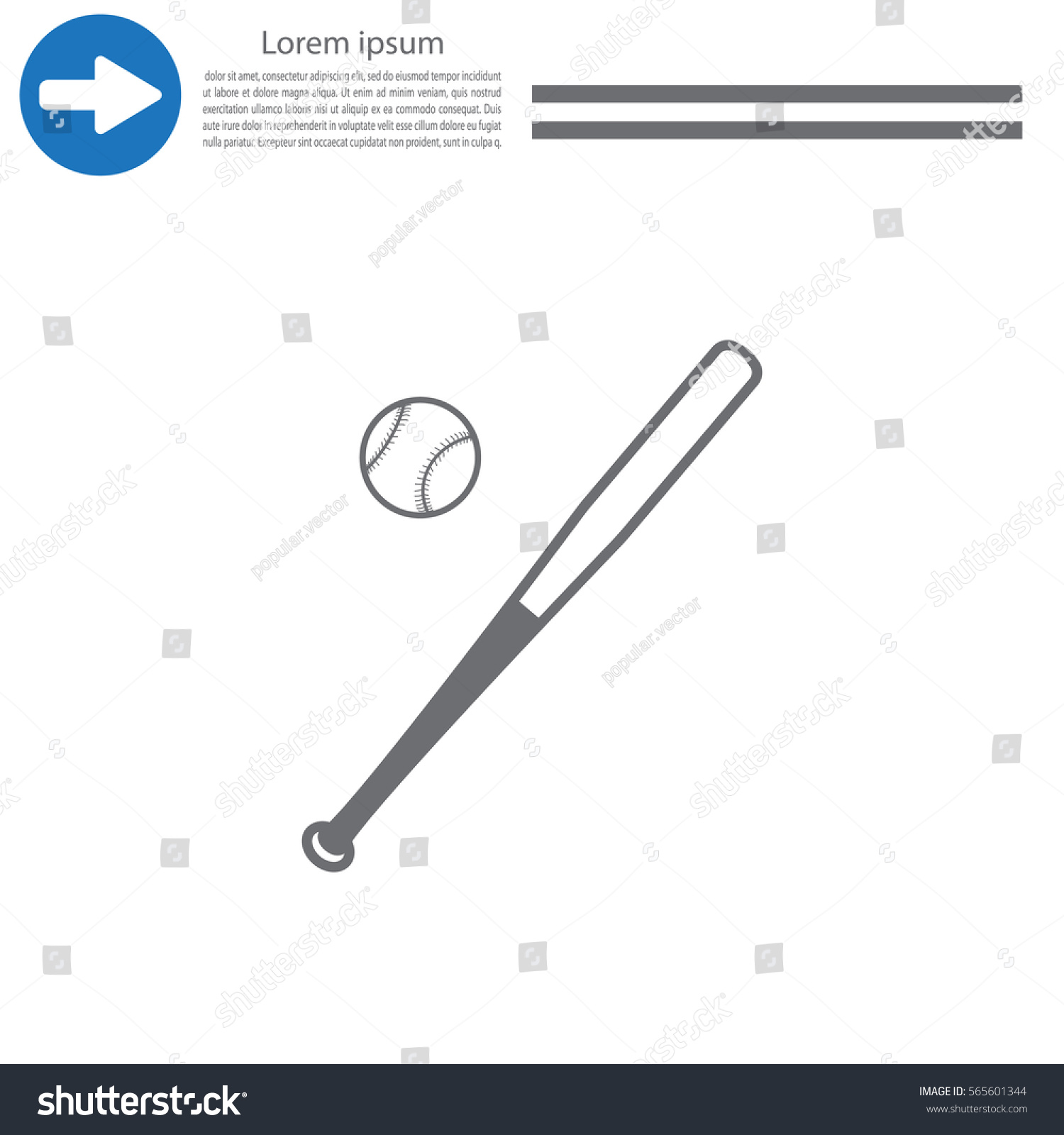 Baseball Bat Ball Icon Stock Vector (Royalty Free) 565601344 | Shutterstock