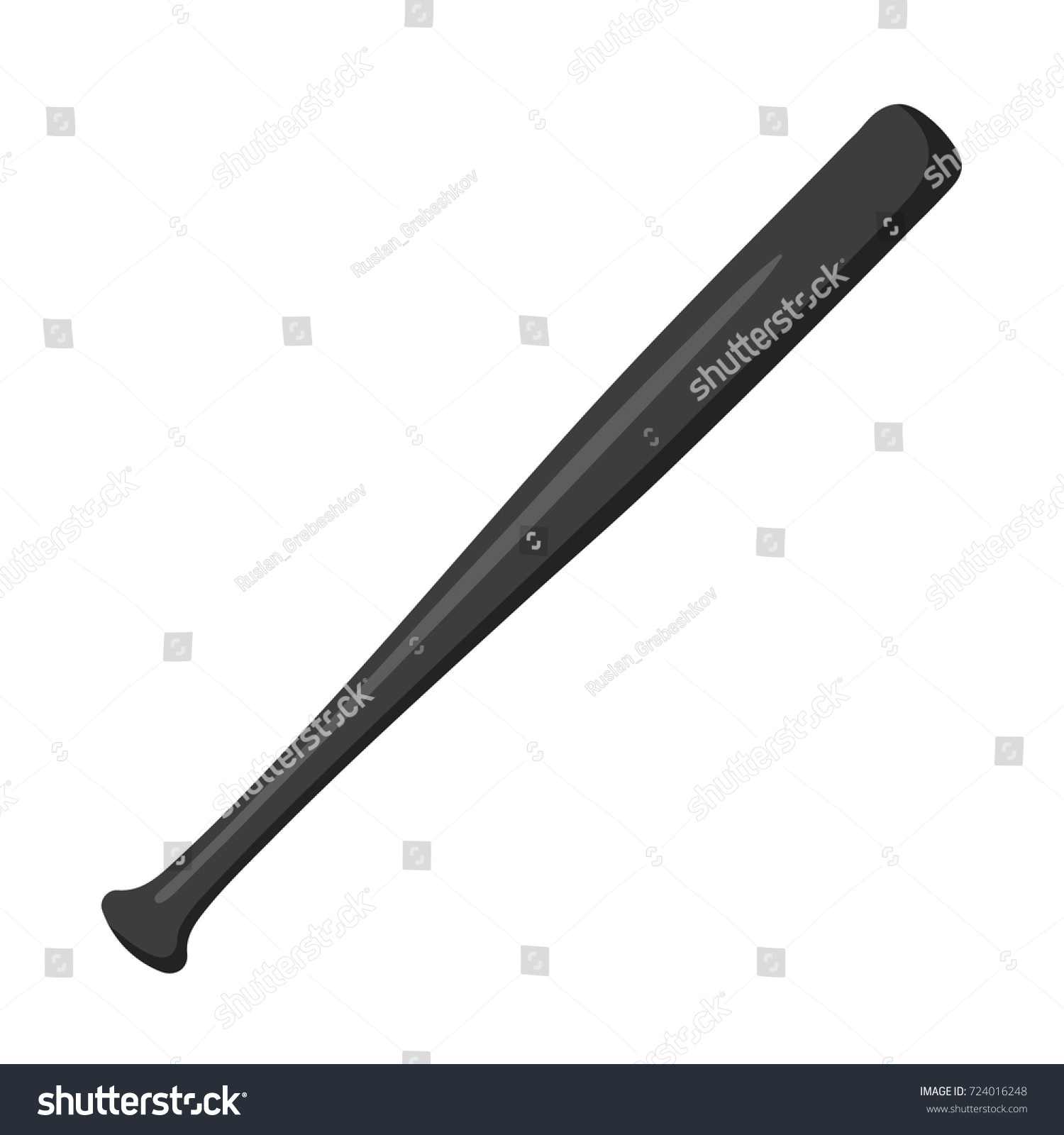 Baseball Bat Black Stock Vector (Royalty Free) 724016248 | Shutterstock