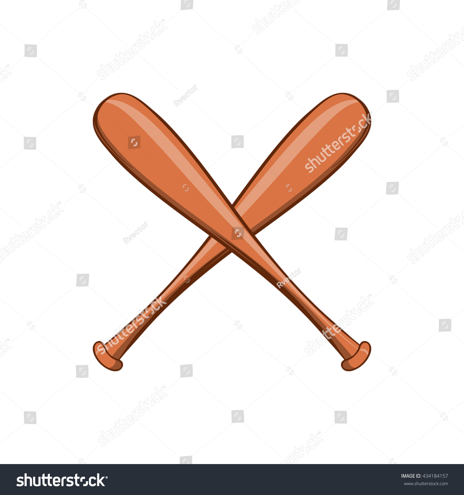 Baseball Bat Icon Cartoon Style Stock Vector (Royalty Free) 434184157 ...