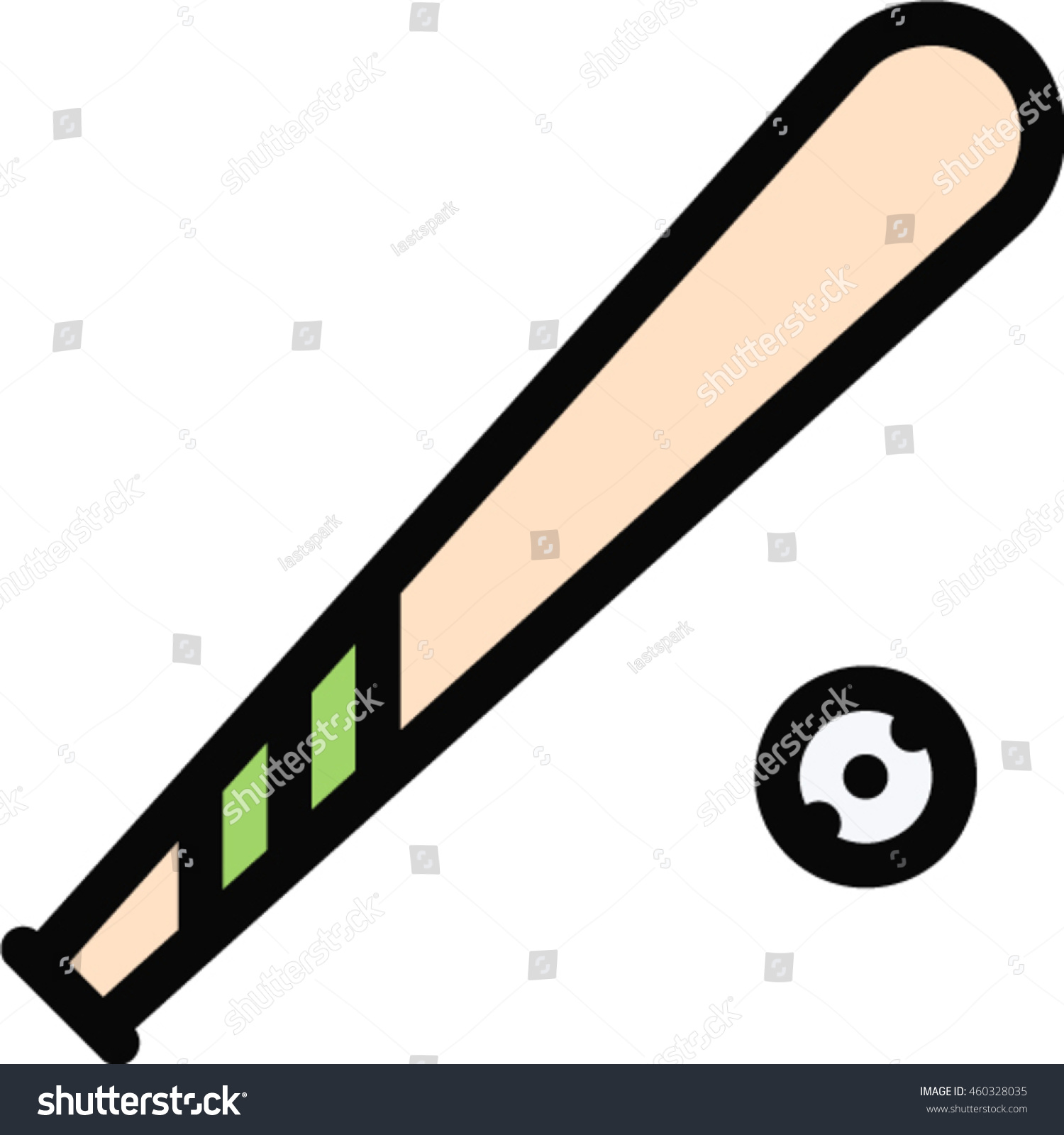 Baseball Bat Outline Icon Stock Vector (Royalty Free) 460328035 ...