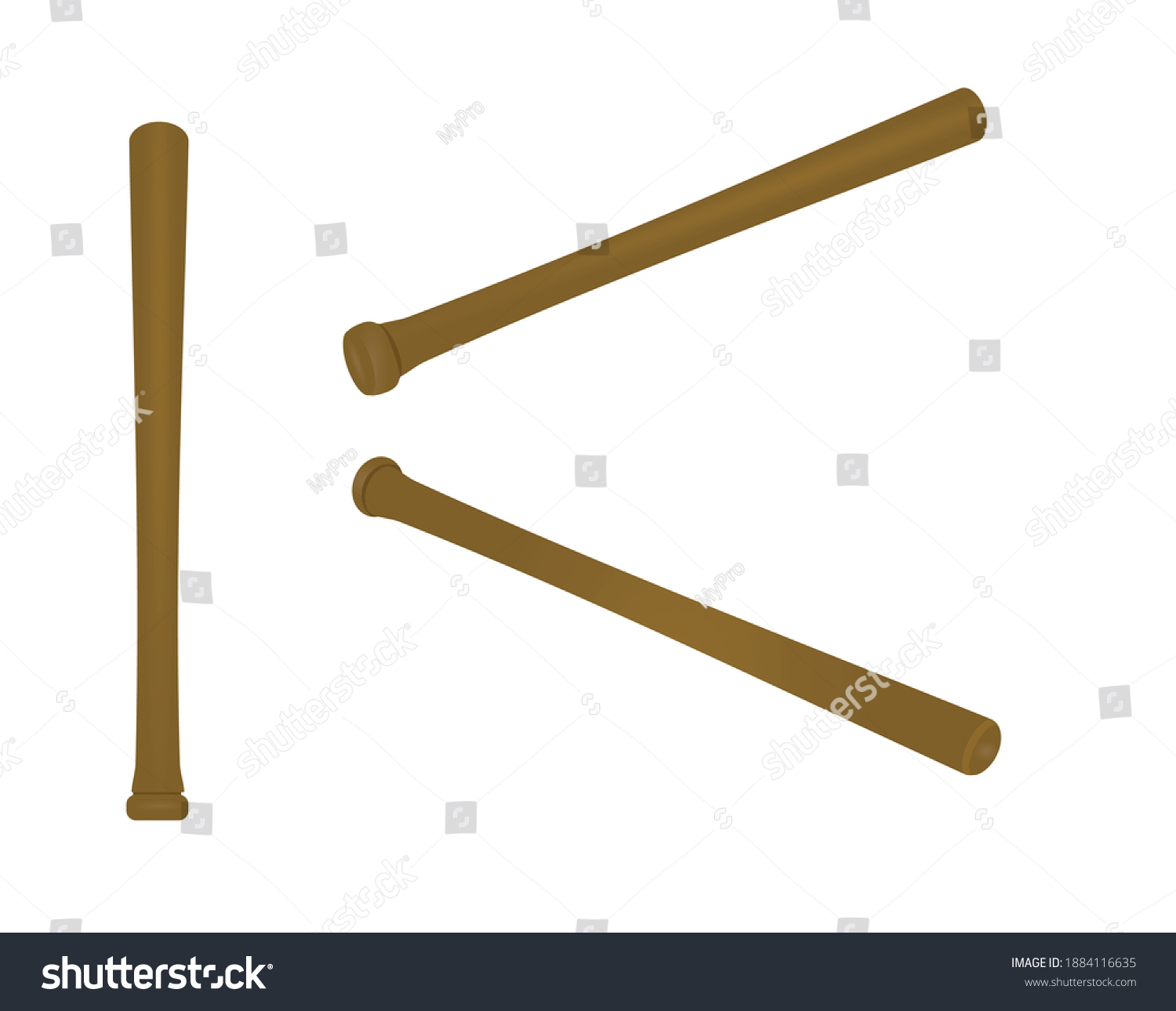 Baseball Bat Stick Vector Illustration Stock Vector (Royalty Free ...